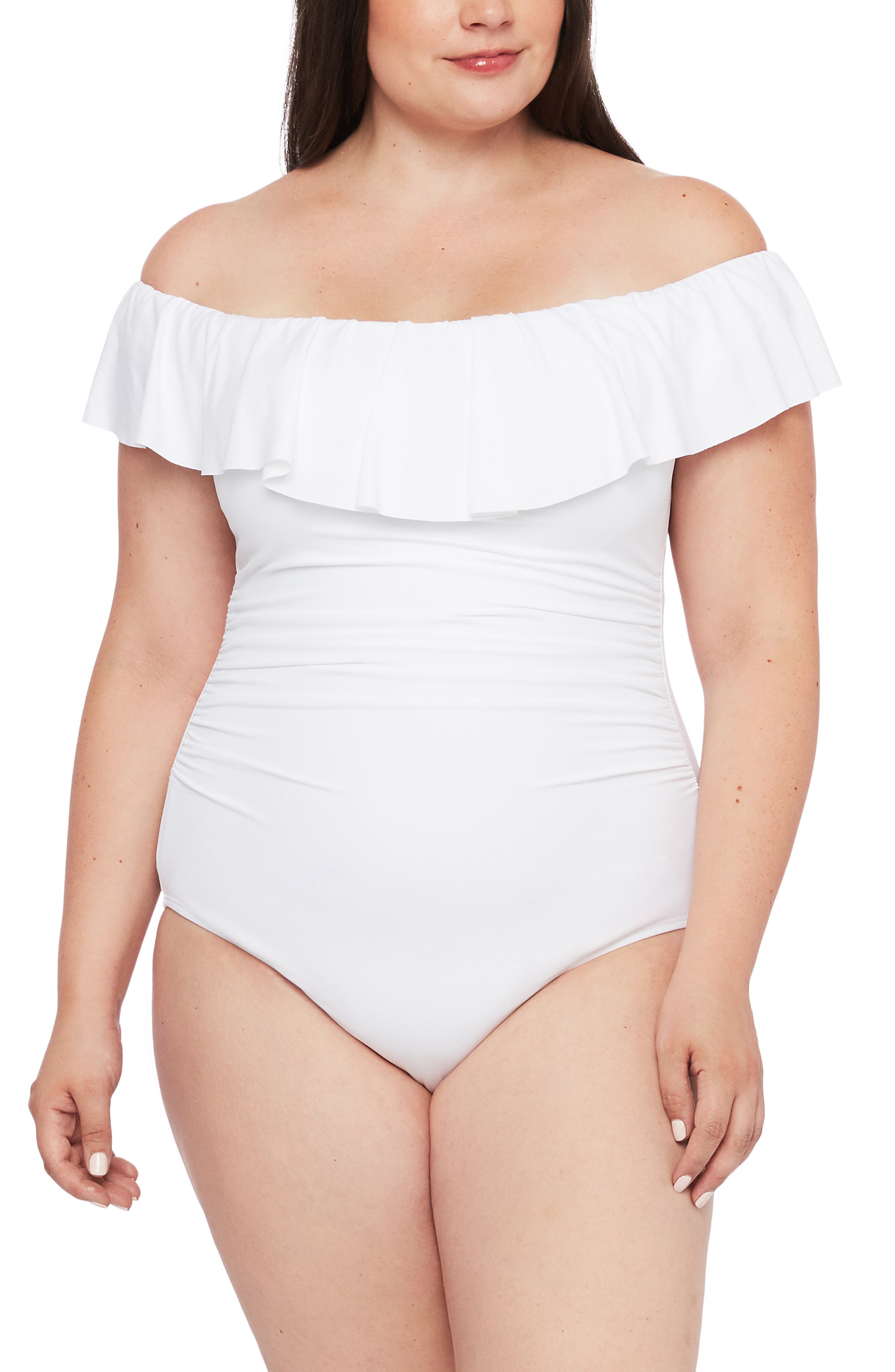 plus size white off the shoulder bodysuit
