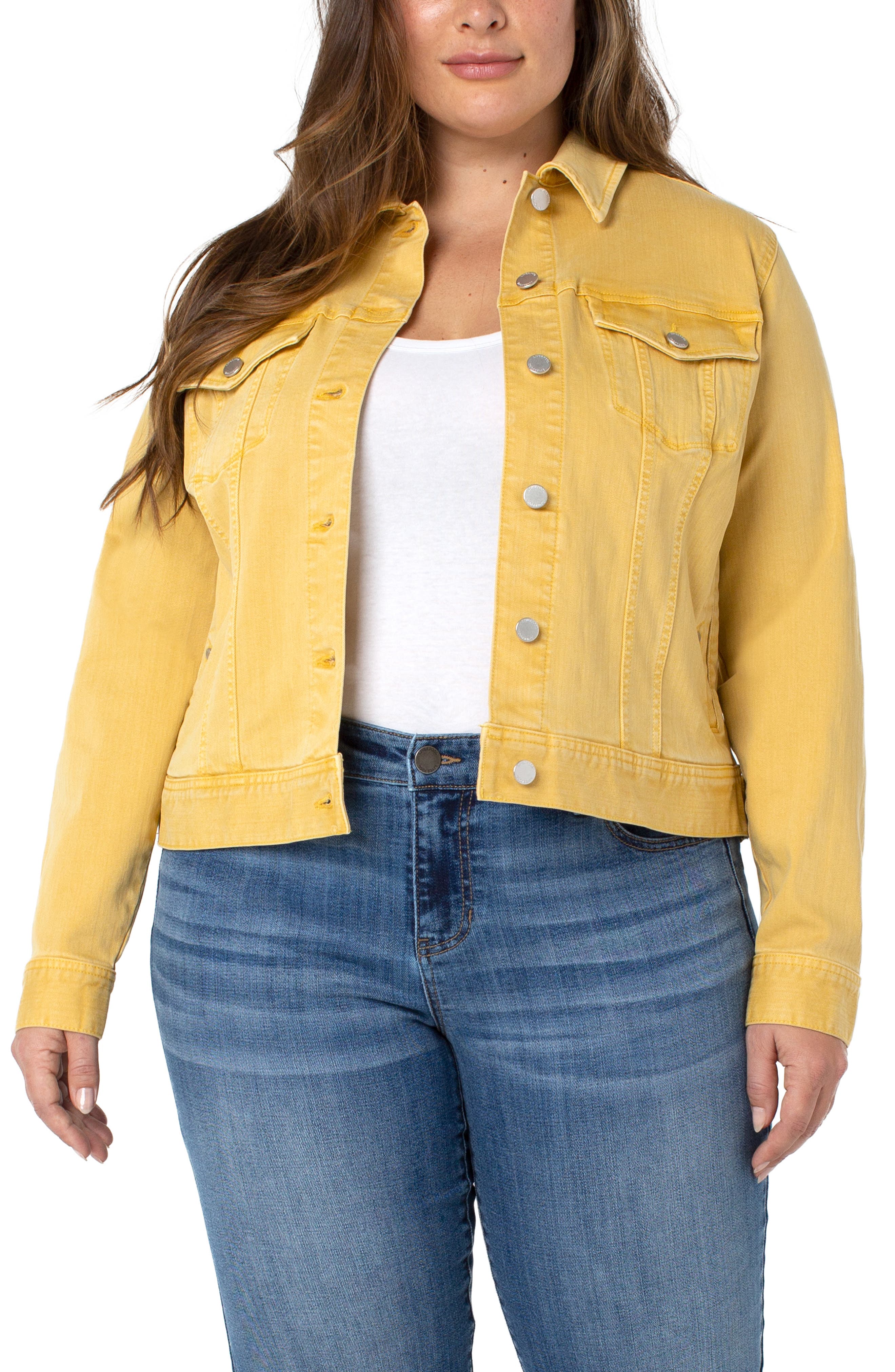 yellow jean jacket plus size