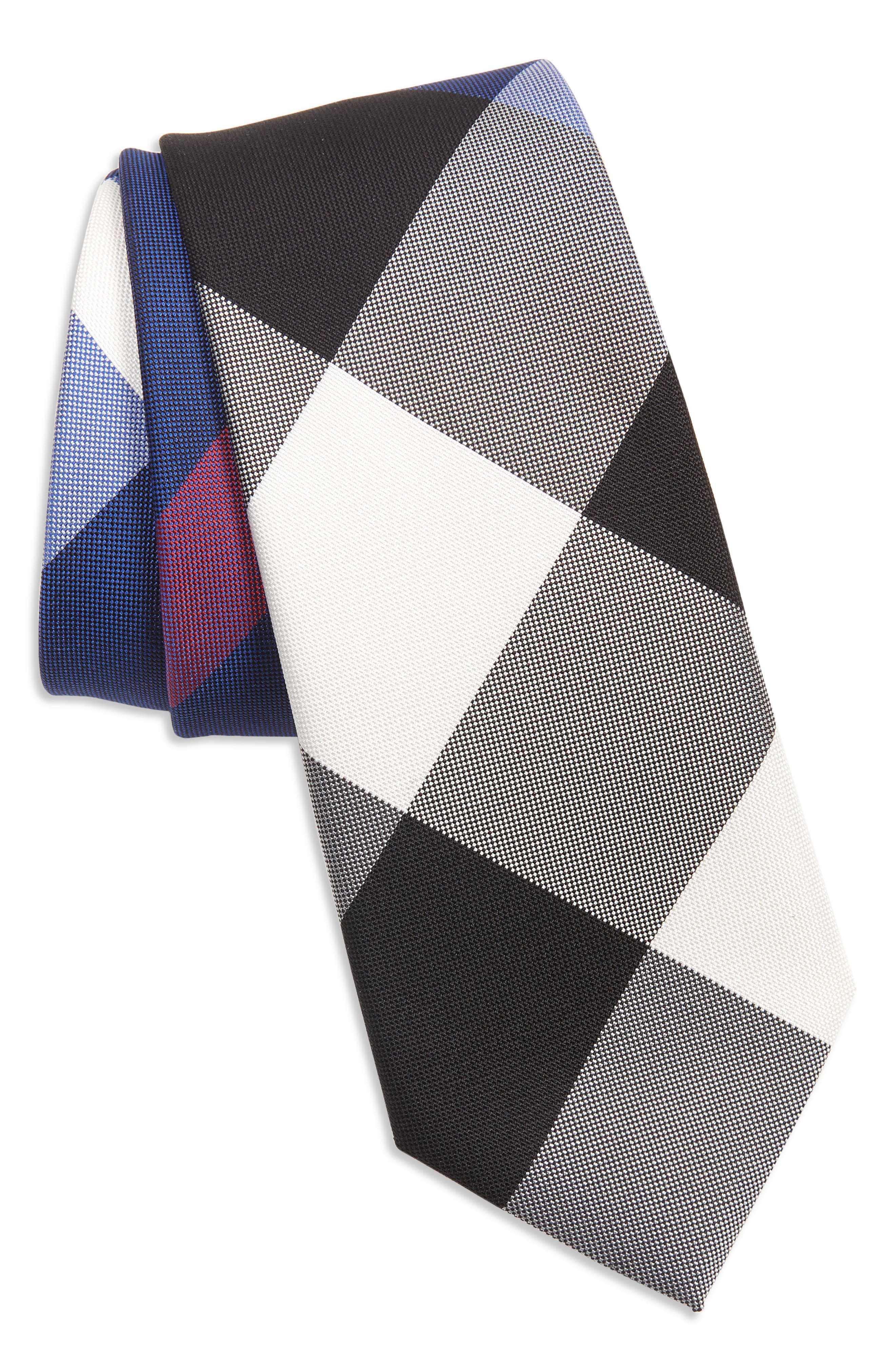 manston check silk tie