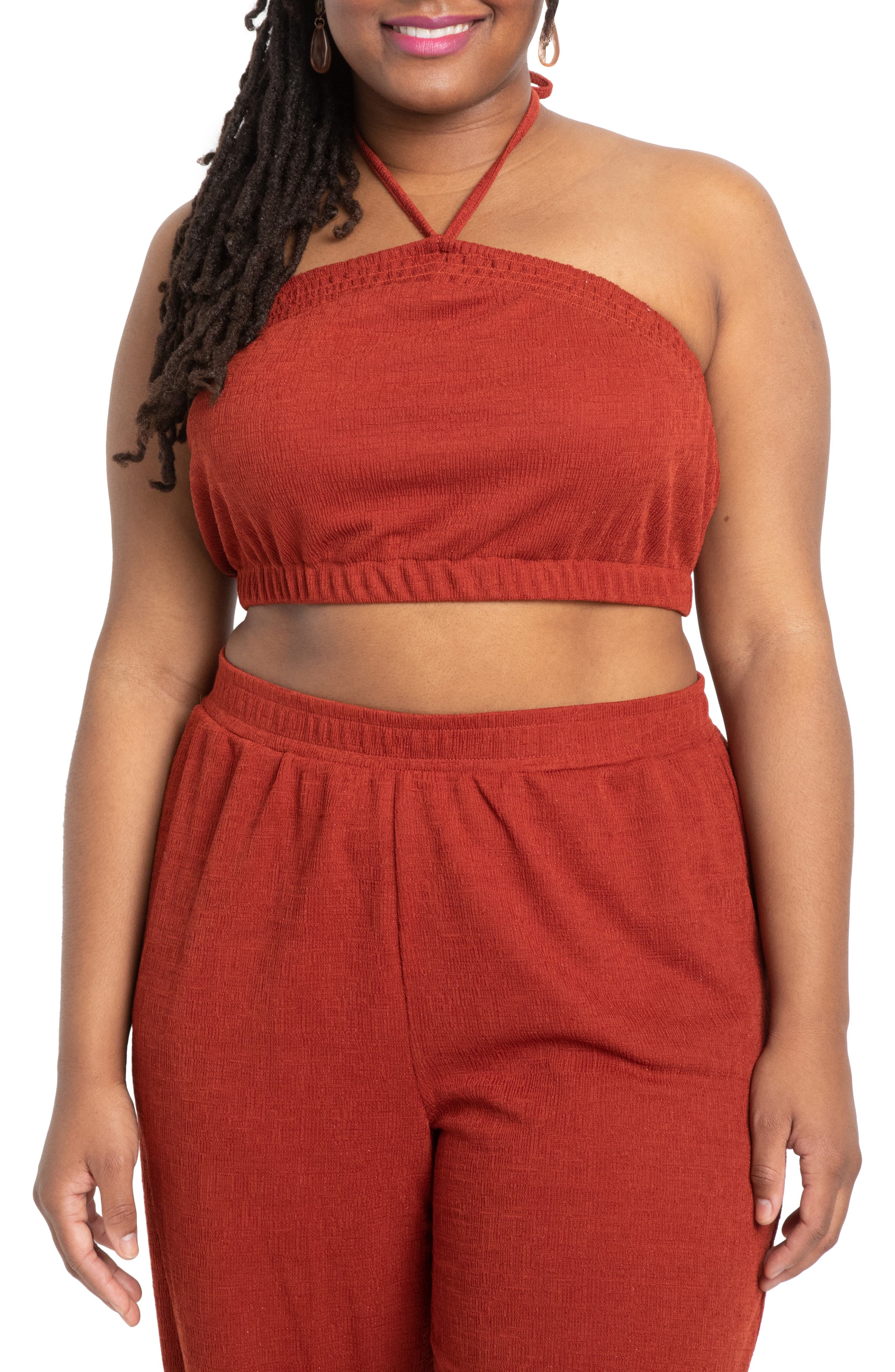 plus size red halter top