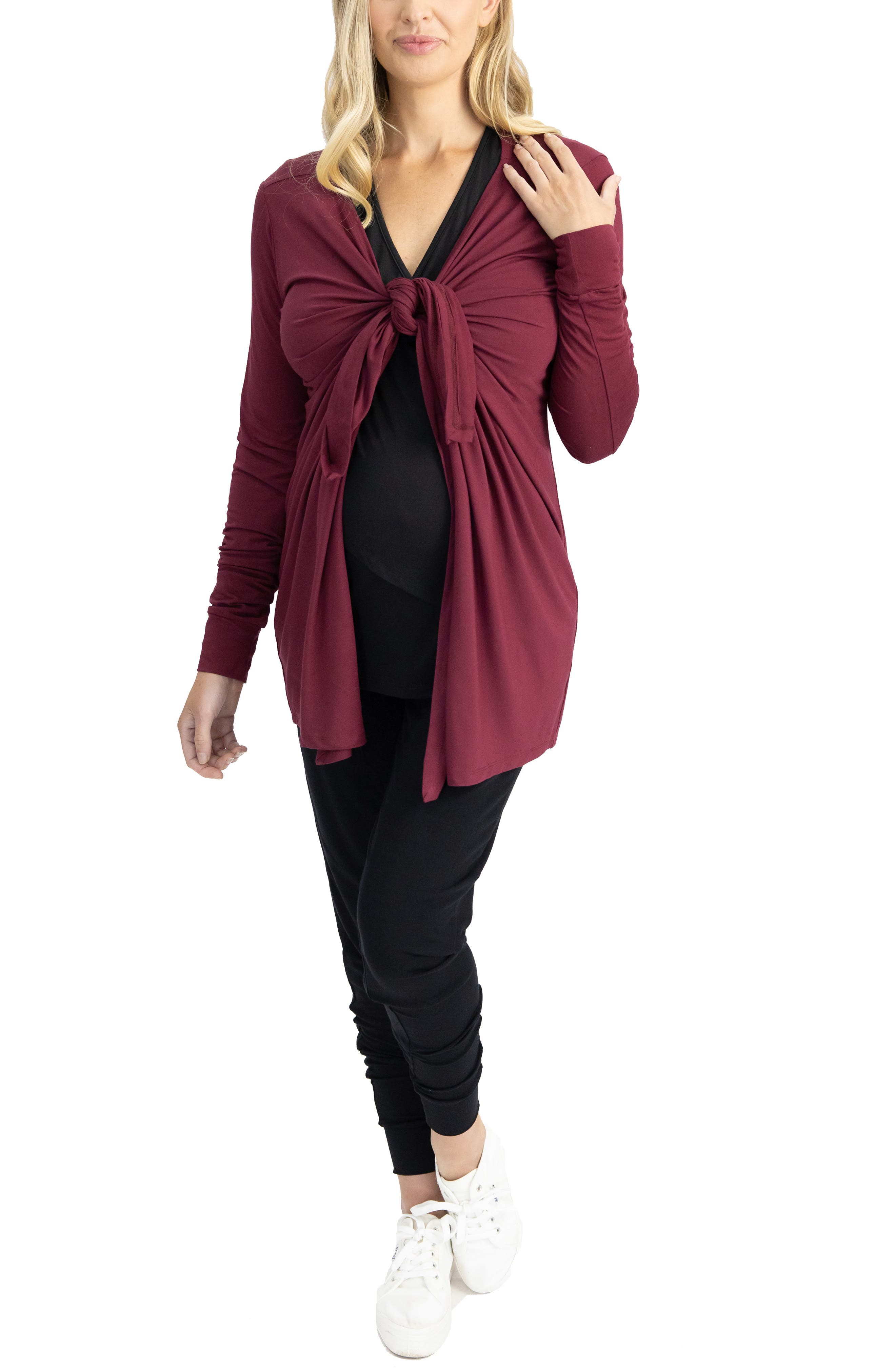 maternity waterfall cardigan
