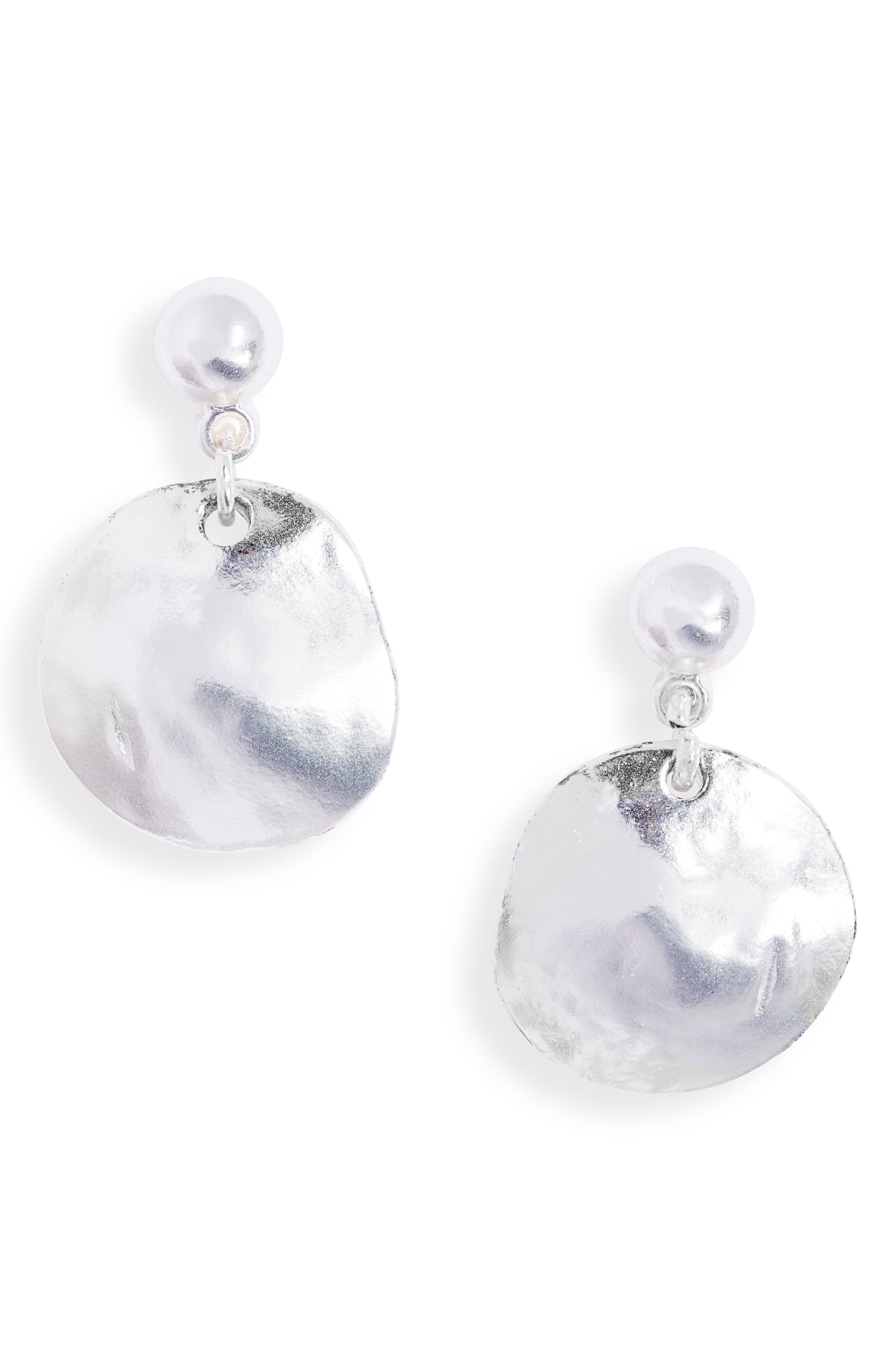 KARINE SULTAN - Bloom Drop Earrings - 24K Gold Plated: Iridescent Aquamarine