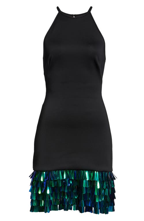 Tadashi Shoji By Tadashi Shojo Plunge Neck Tiered Ruffle Cocktail Dress - Black/ Nude | Editorialist Tadashi Shoji By Tadashi Shojo Plunge Neck Tiered Ruffle Cocktail Dress - Black/ Nude | Editorialist