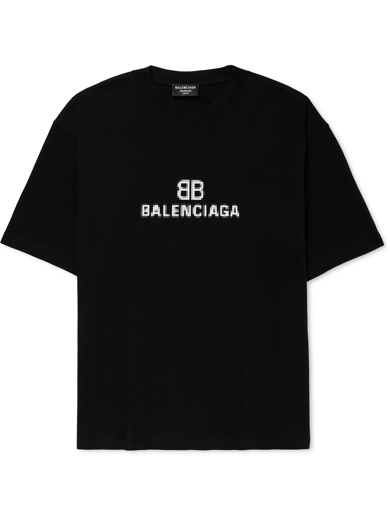 Balenciaga Logo-Print Cotton-Jersey T-Shirt - Black | Editorialist