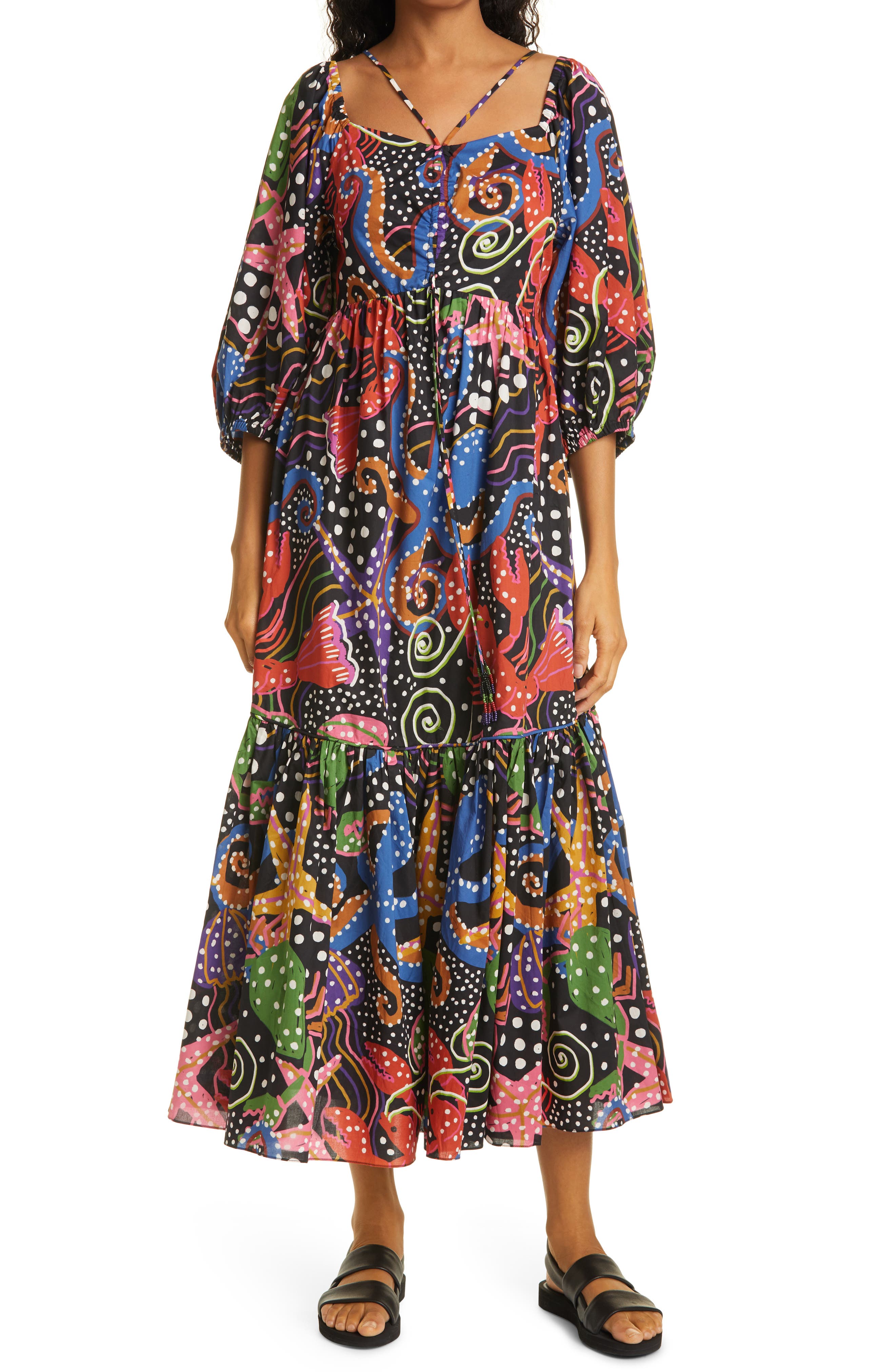 knee length dresses for ladies Sea Garden Maxi Dress