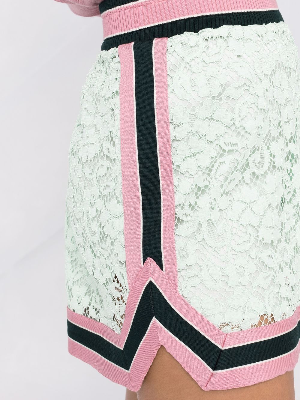 DOLCE & GABBANA Contrast-Stripe Lace Shorts