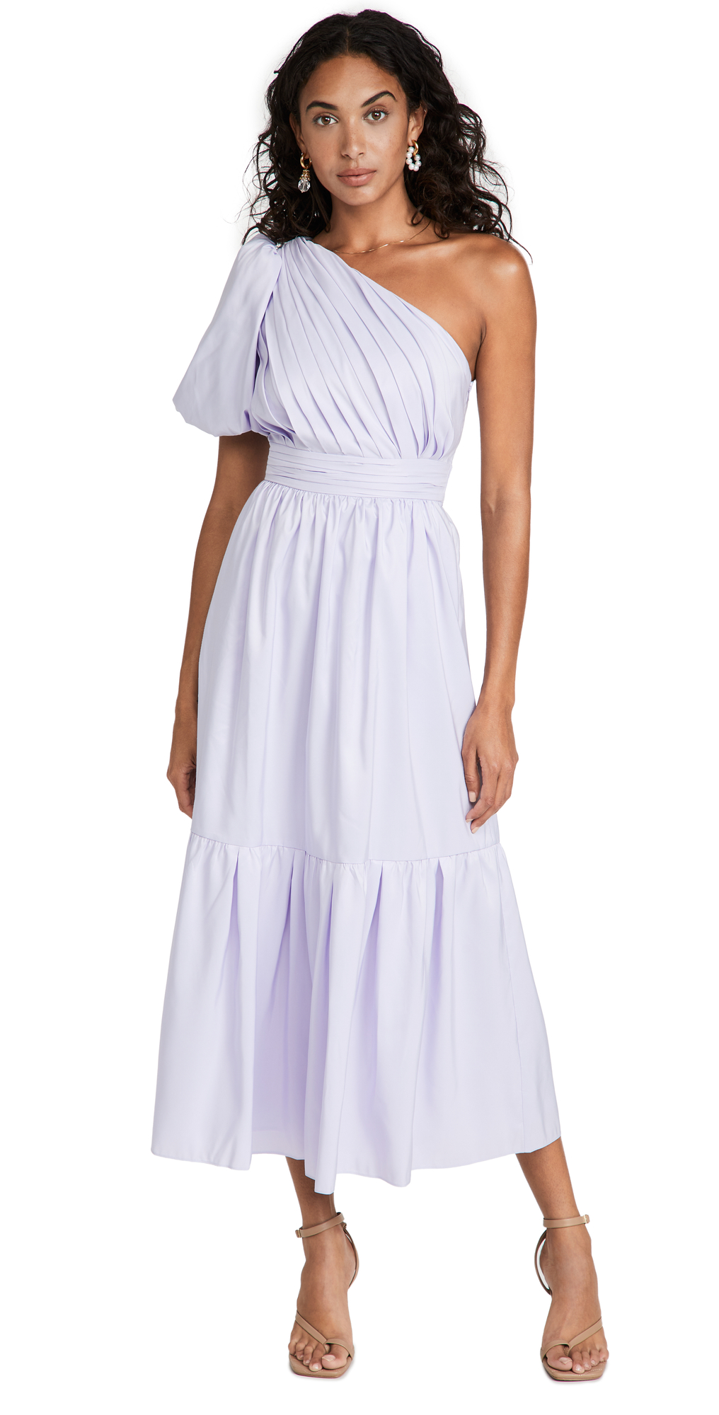 lilac one shoulder midi dress Luxury One Shoulder Midi Dress White Yellow / 4