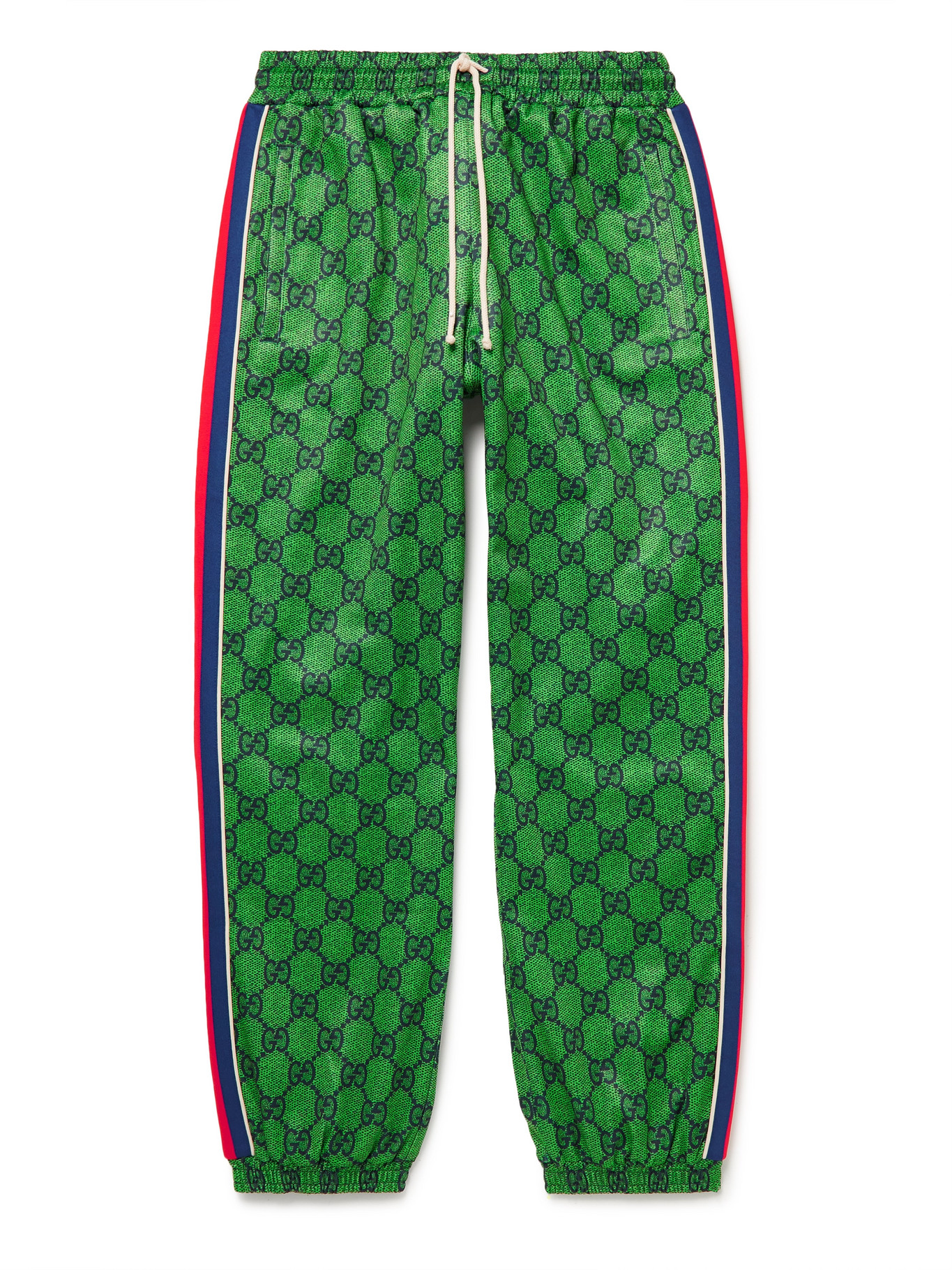 Gucci Webbing-trimmed Monogrammed Tech-jersey Track Pants Xxl - Green ...