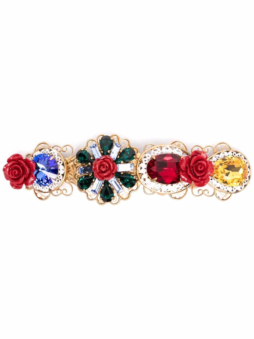 Dolce & Gabbana Rhinestone-Embellished Hair Clip - Gold | Editorialist