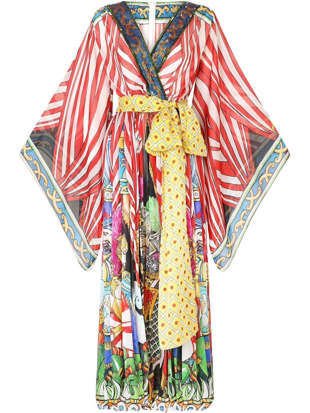 DOLCE & GABBANA Dolce & Gabbana Carretto-Print Belted Shirt