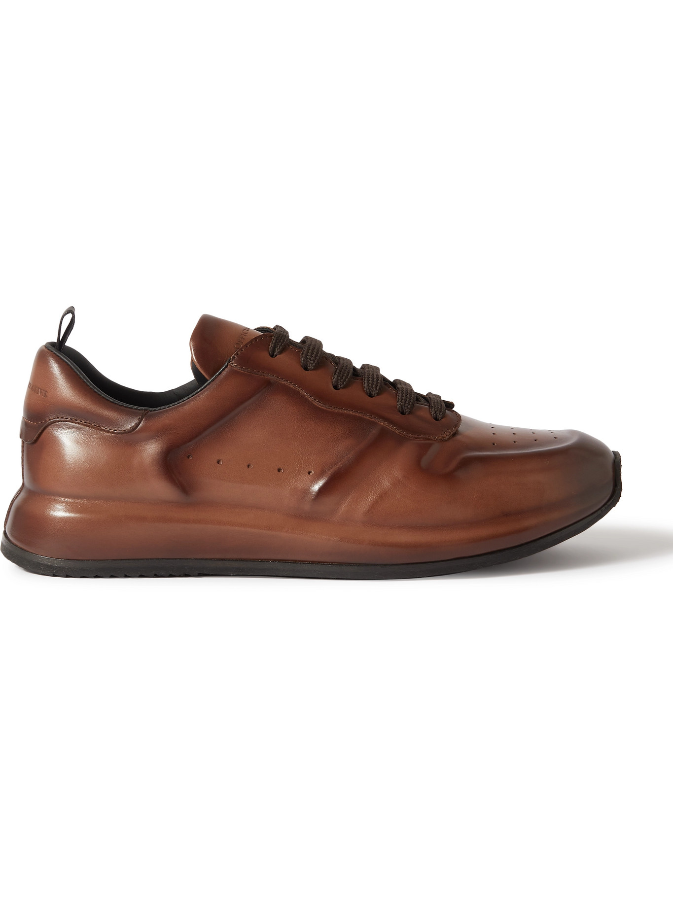 Officine Creative - Kris Lux Aero Leather Sneakers in Brown NWT Size 40/US 7 Officine Creative Men main image 2