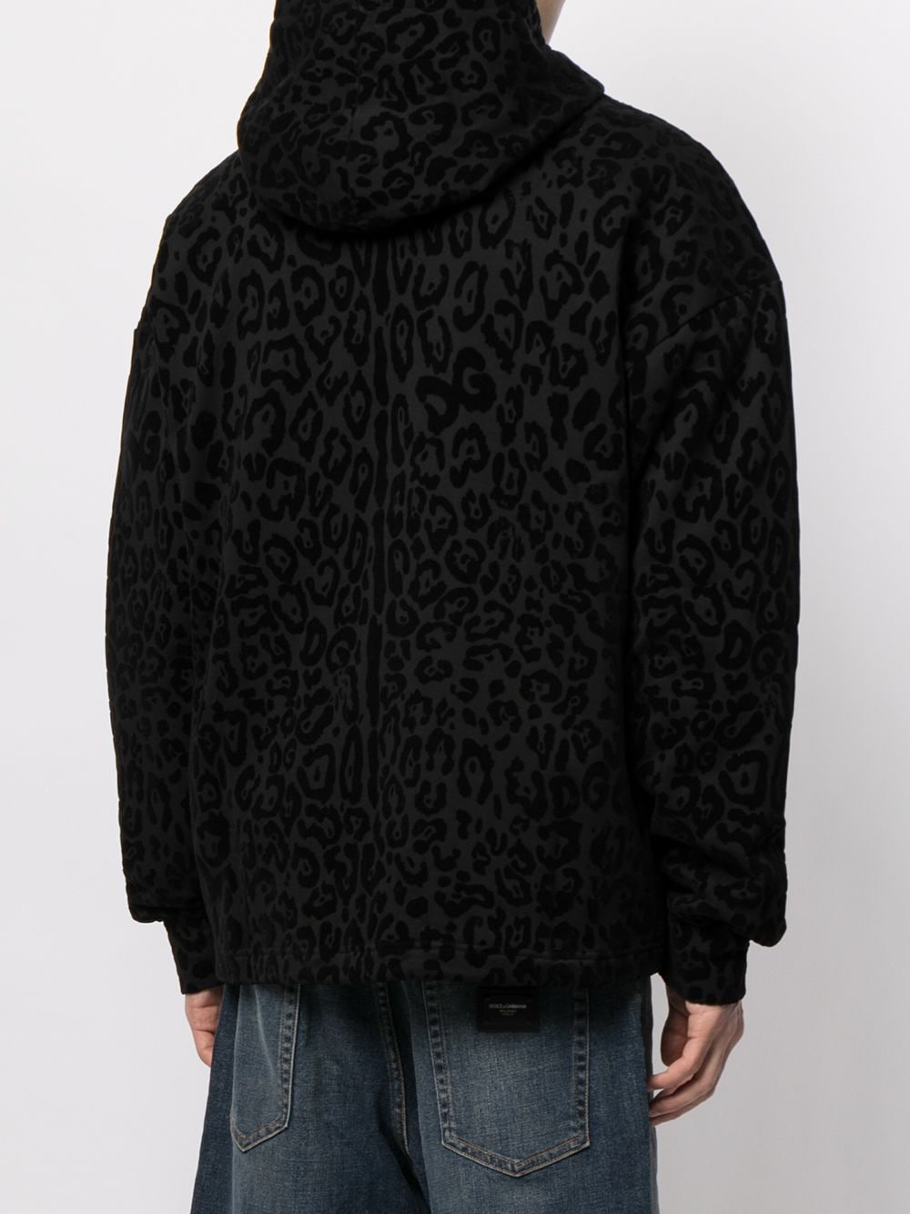 Dolce & Gabbana Leopard-Print Zip-Up Hoodie In Black - 40% Off