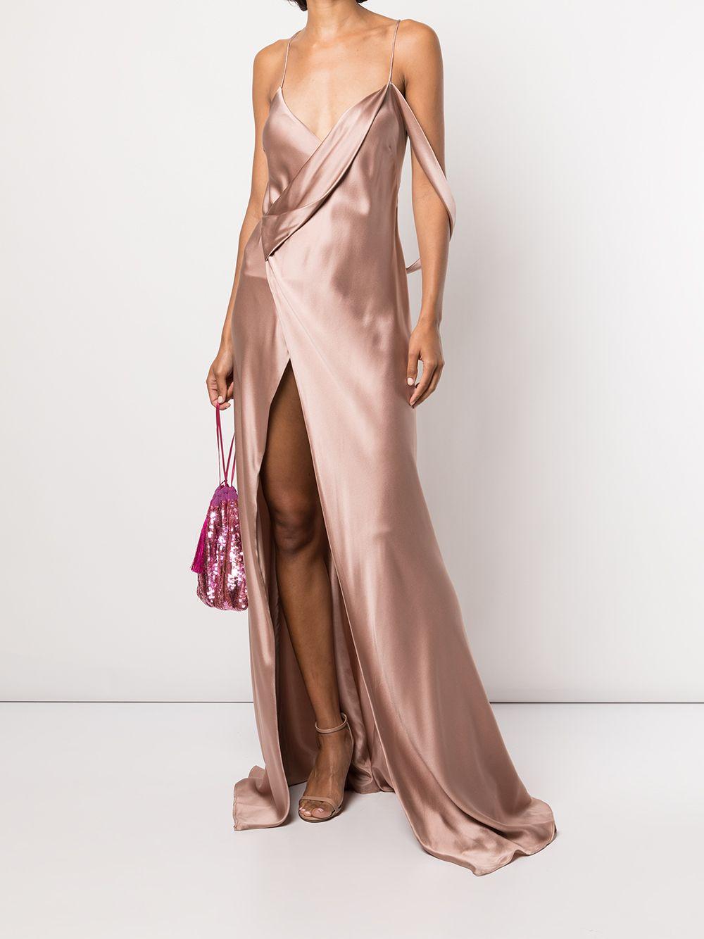 MICHELLE MASON Michelle Mason Silk Wrap Gown