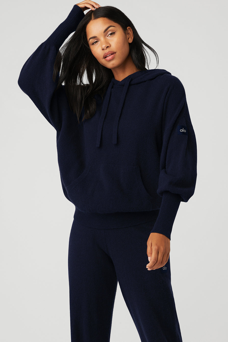 Alo Yoga Cashmere Jet Set Hoodie - Navy | Editorialist
