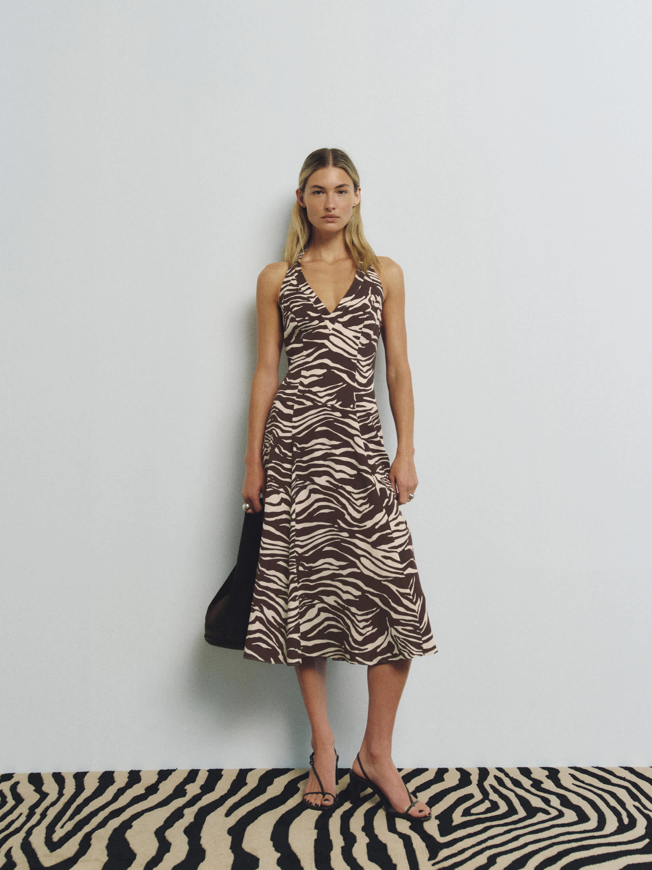 REFORMATION Reformation Sofia Zebra Print Midi Dress