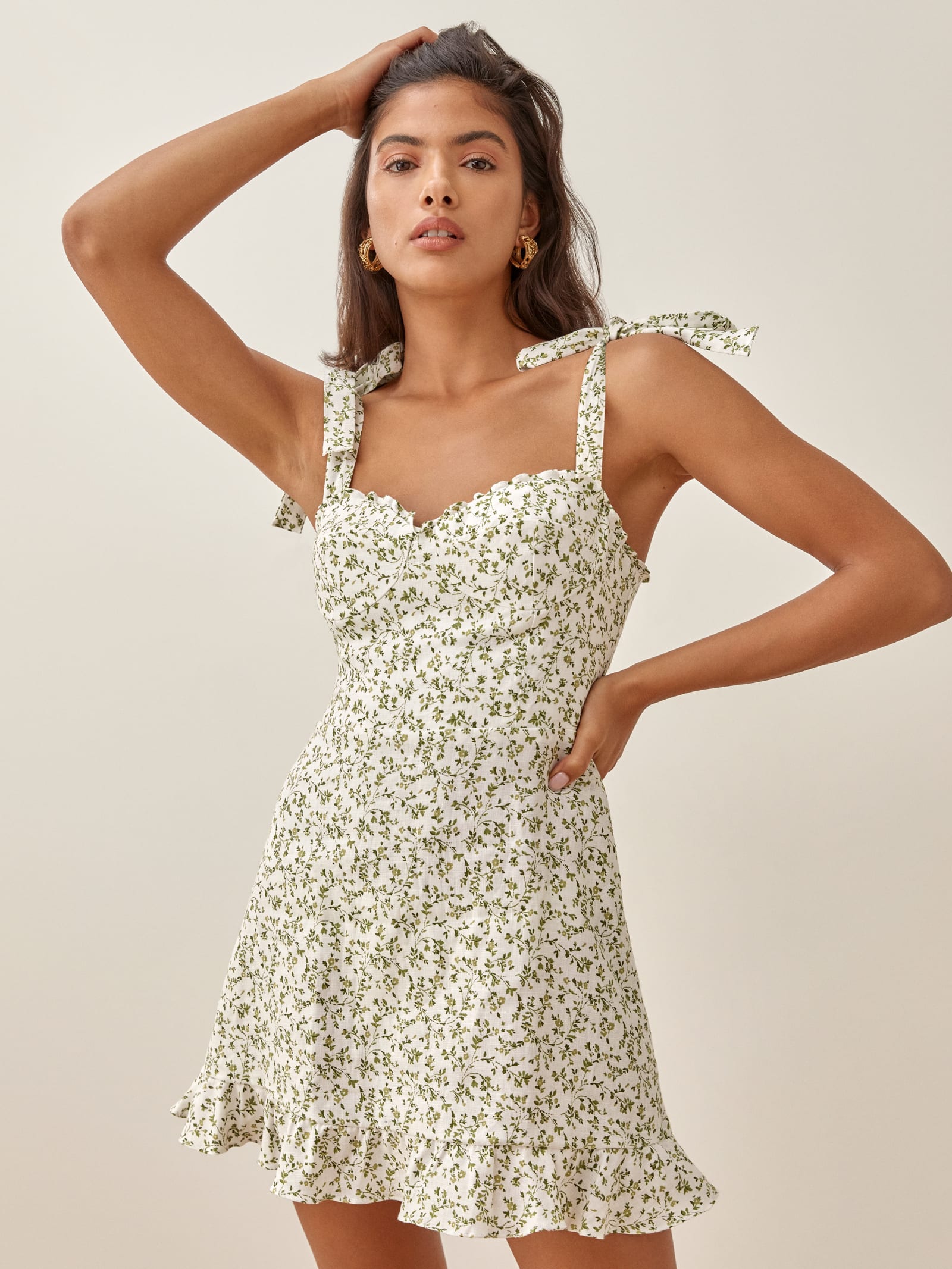 Reformation Desiree Linen Dress - White | Editorialist