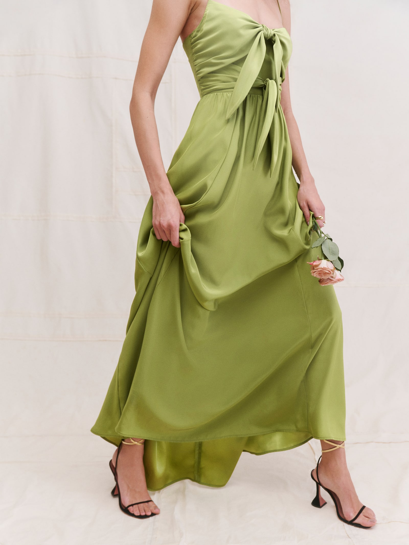 avocado green bridesmaid dresses Green Chiffon A Line V Neck Bridesmaid Dresses, PB182 main image 0