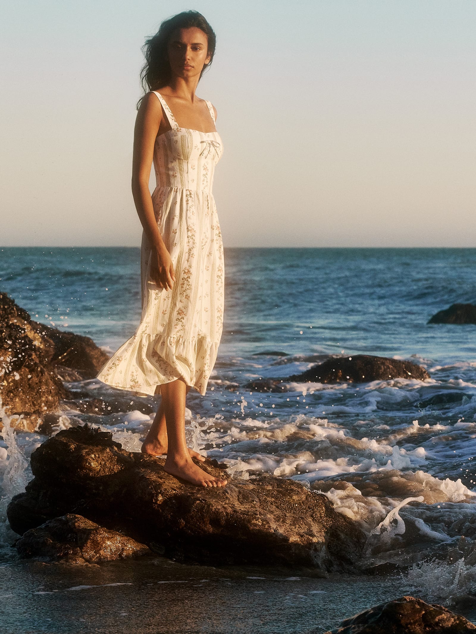 Reformation Petites Maegan Linen Dress - Ivory | Editorialist Reformation Petites Maegan Linen Dress - Ivory | Editorialist