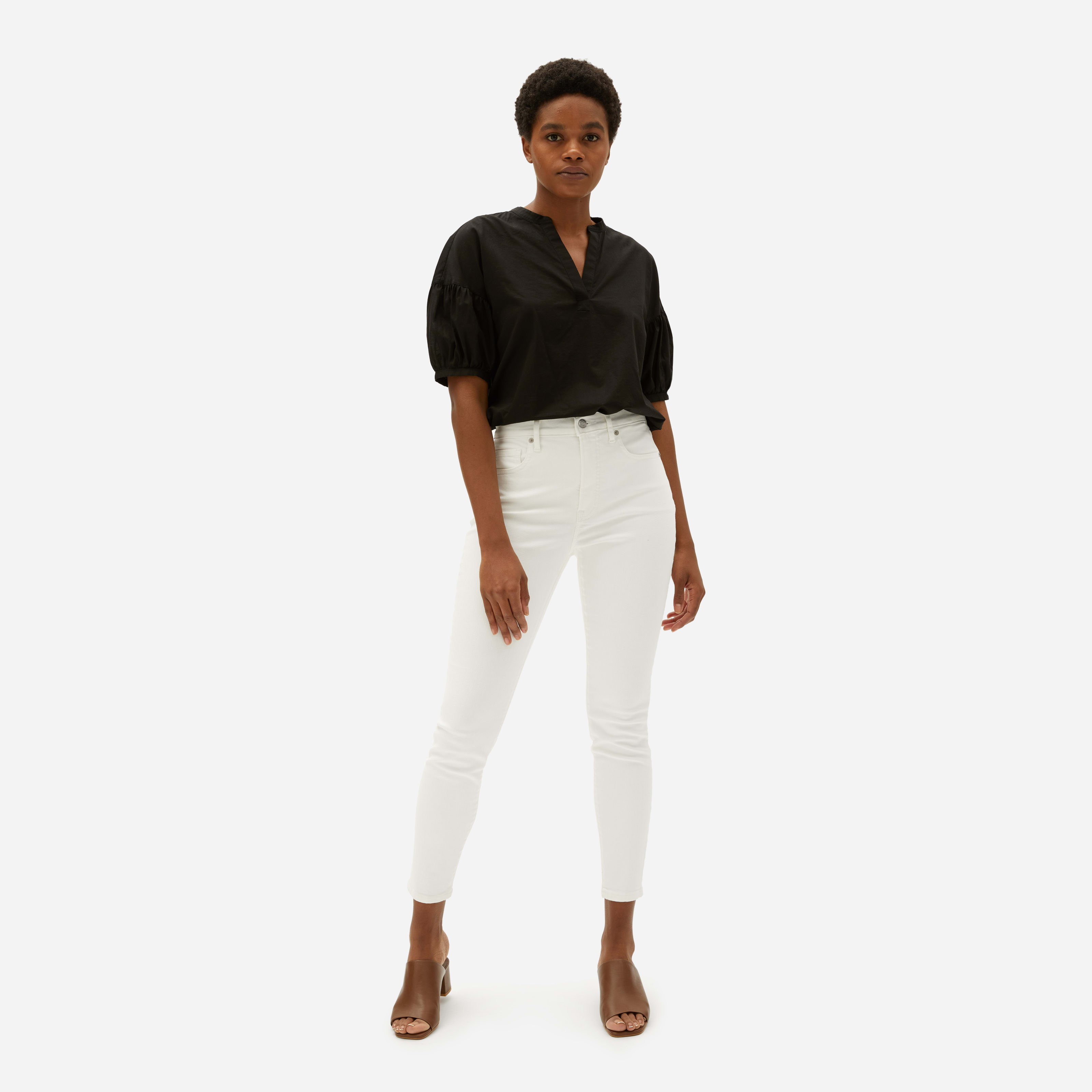 Everlane Authentic Stretch High-Rise Skinny White Editorialist