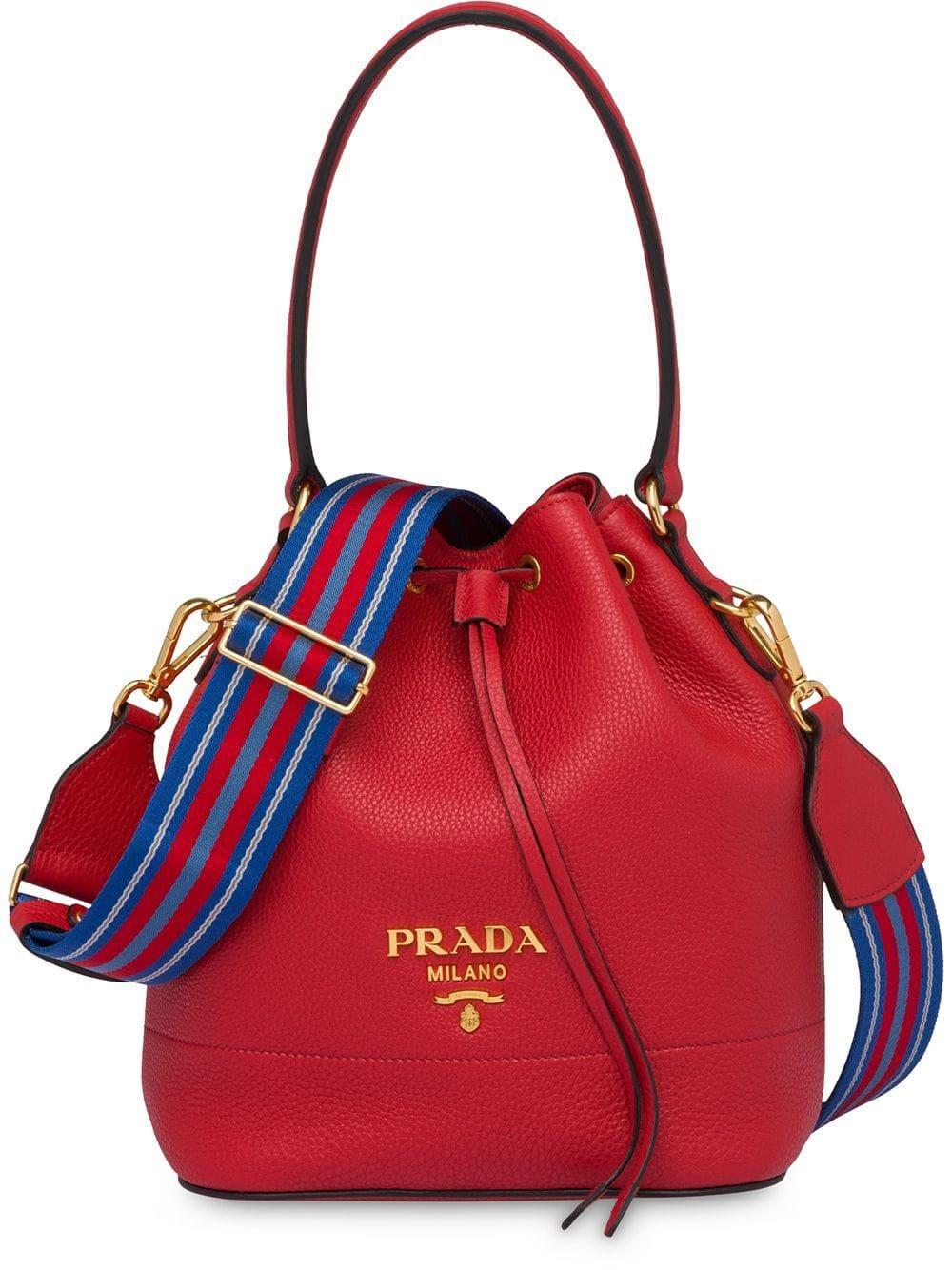 Prada Drawstring Bucket Bag - Red | Editorialist