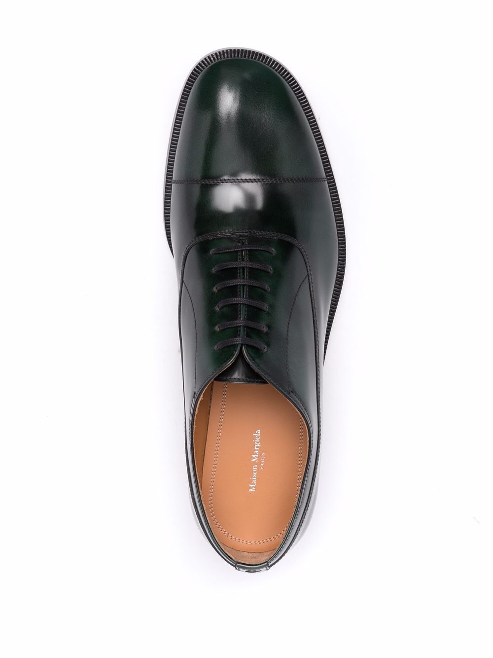 Margiela Cap Toe Leather Oxford Maison Margiela Black Waxed Leather Oxfords Maison Margiela main image 4
