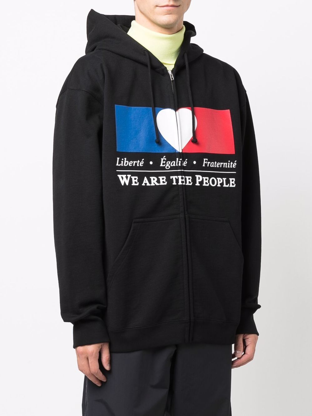 Vetements We Are The People Zipped Hoodie In Black - 48% Off