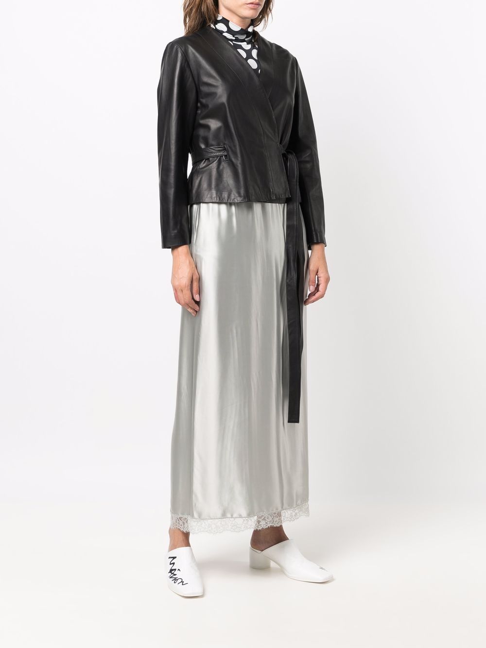 MAISON MARGIELA Wrap-Style Leather Jacket