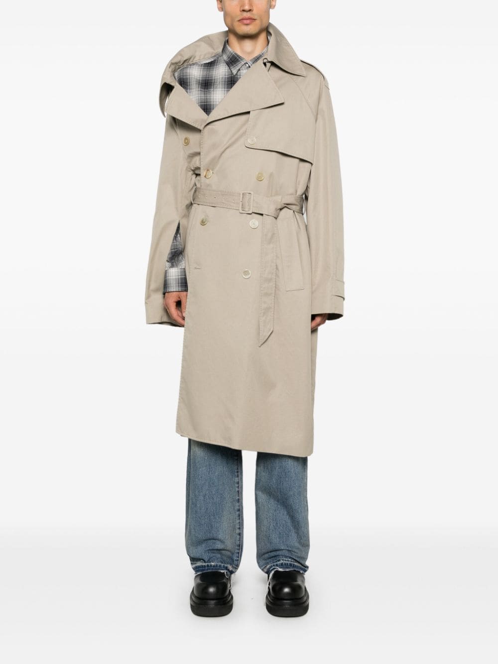 Balenciaga Artist Trench Coat In Green - 40% Off | Editorialist