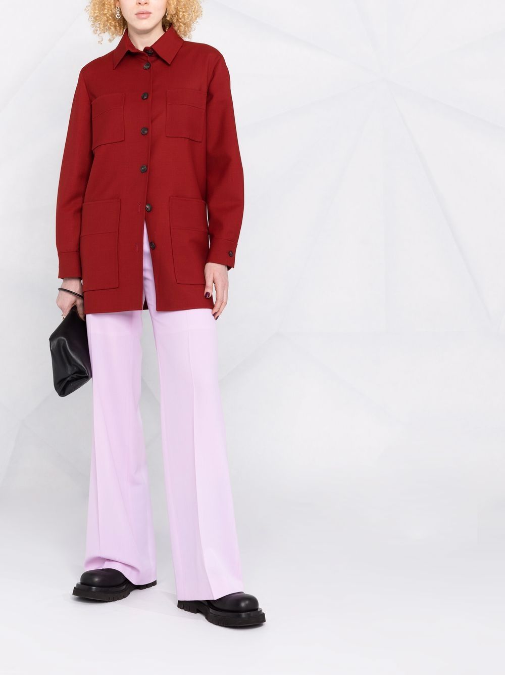 SALVATORE FERRAGAMO Long-Sleeve Virgin Wool Shirt