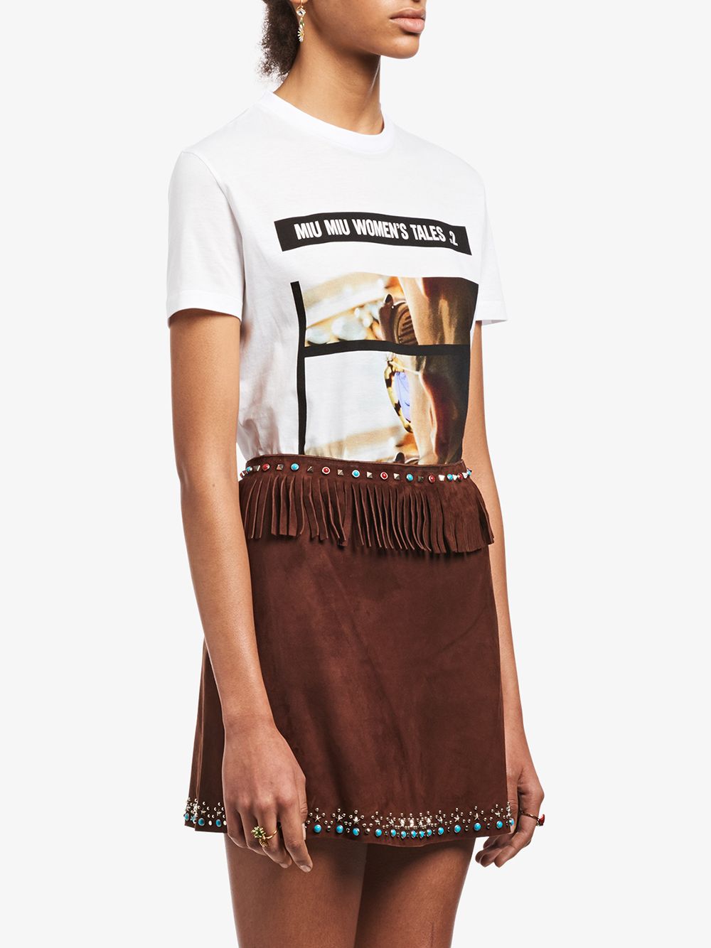 Miu Miu Tales Jersey T-Shirt - White | Editorialist