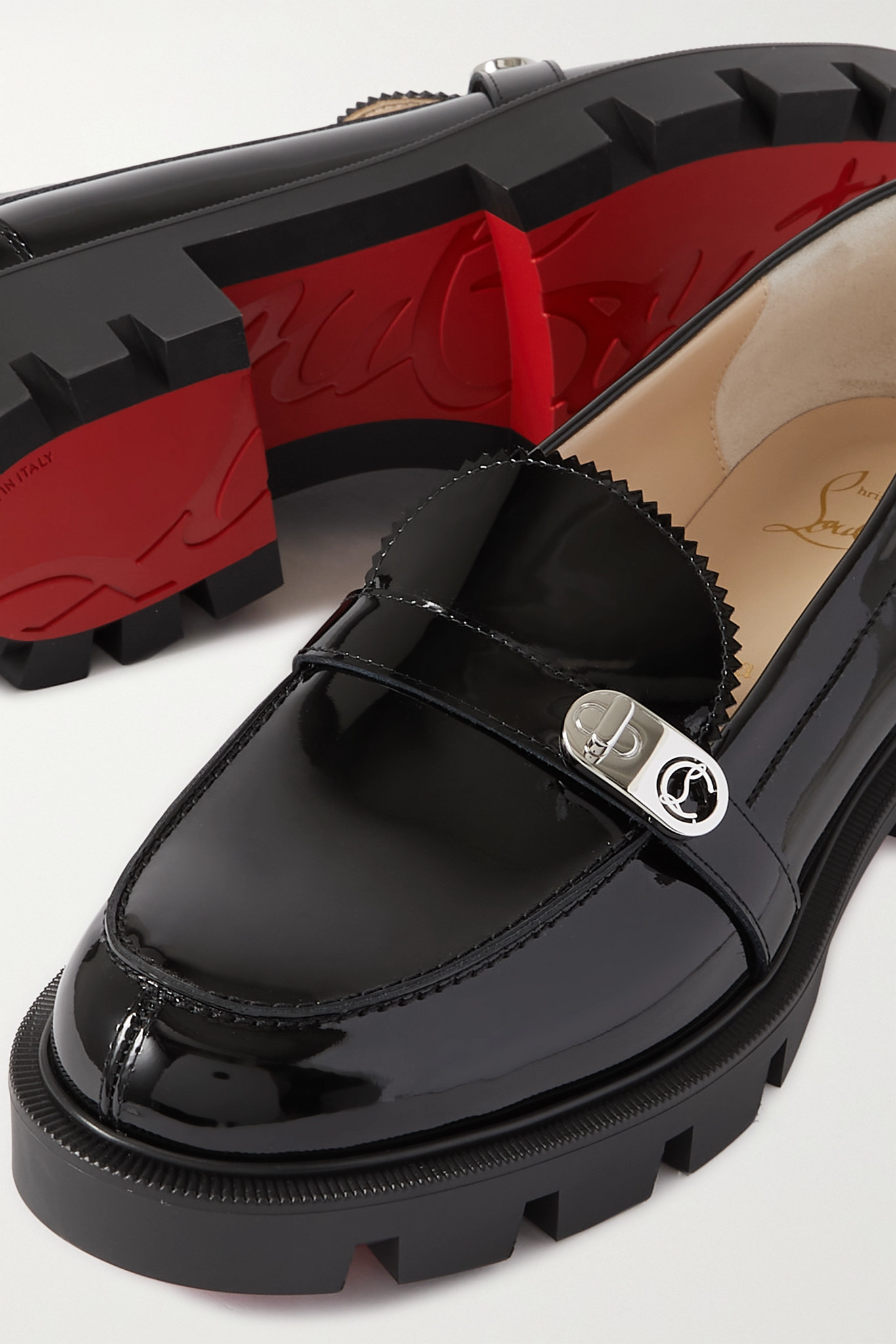 Christian Louboutin Lock Woody 50 Embellished Patent-Leather  display picture 3