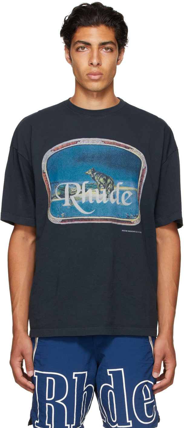 Rhude Black Lone Wolf T-Shirt 