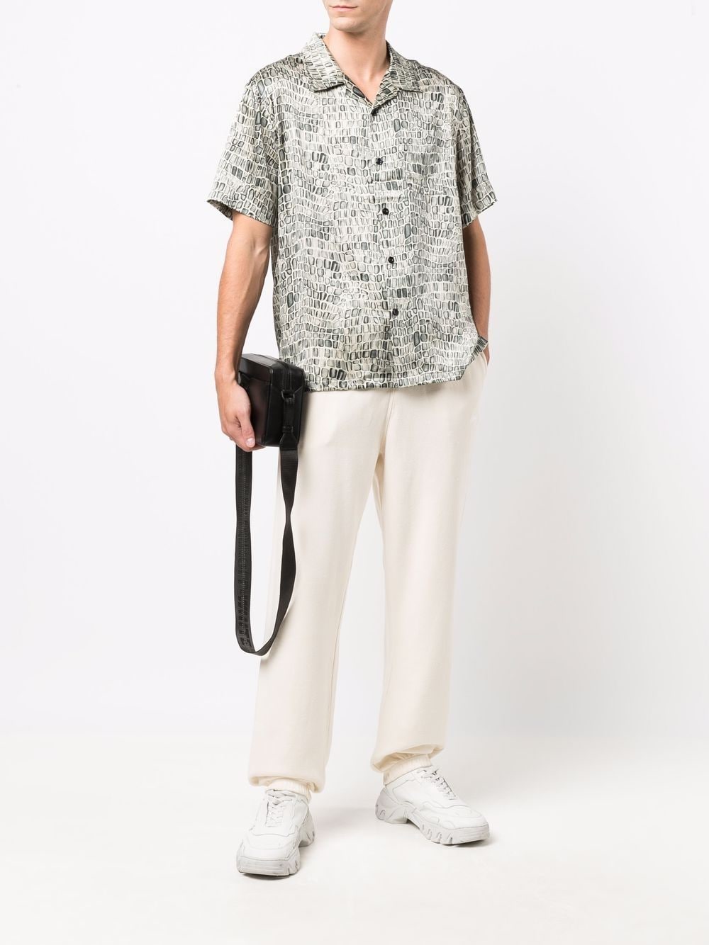 トップス Stussy Crocodile Print Silk Shirt StüSsy Crocodile-Print Silk Shirt - Green | Editorialist