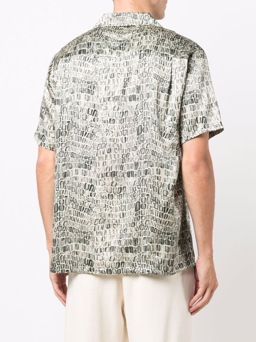 トップス Stussy Crocodile Print Silk Shirt StüSsy Crocodile-Print Silk Shirt - Green | Editorialist