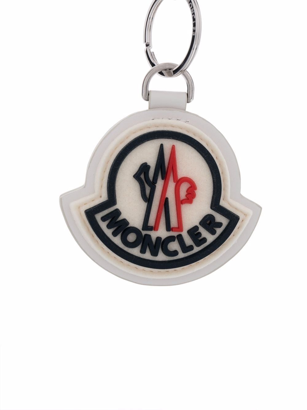 Moncler Logo Charm Keyring - White | Editorialist