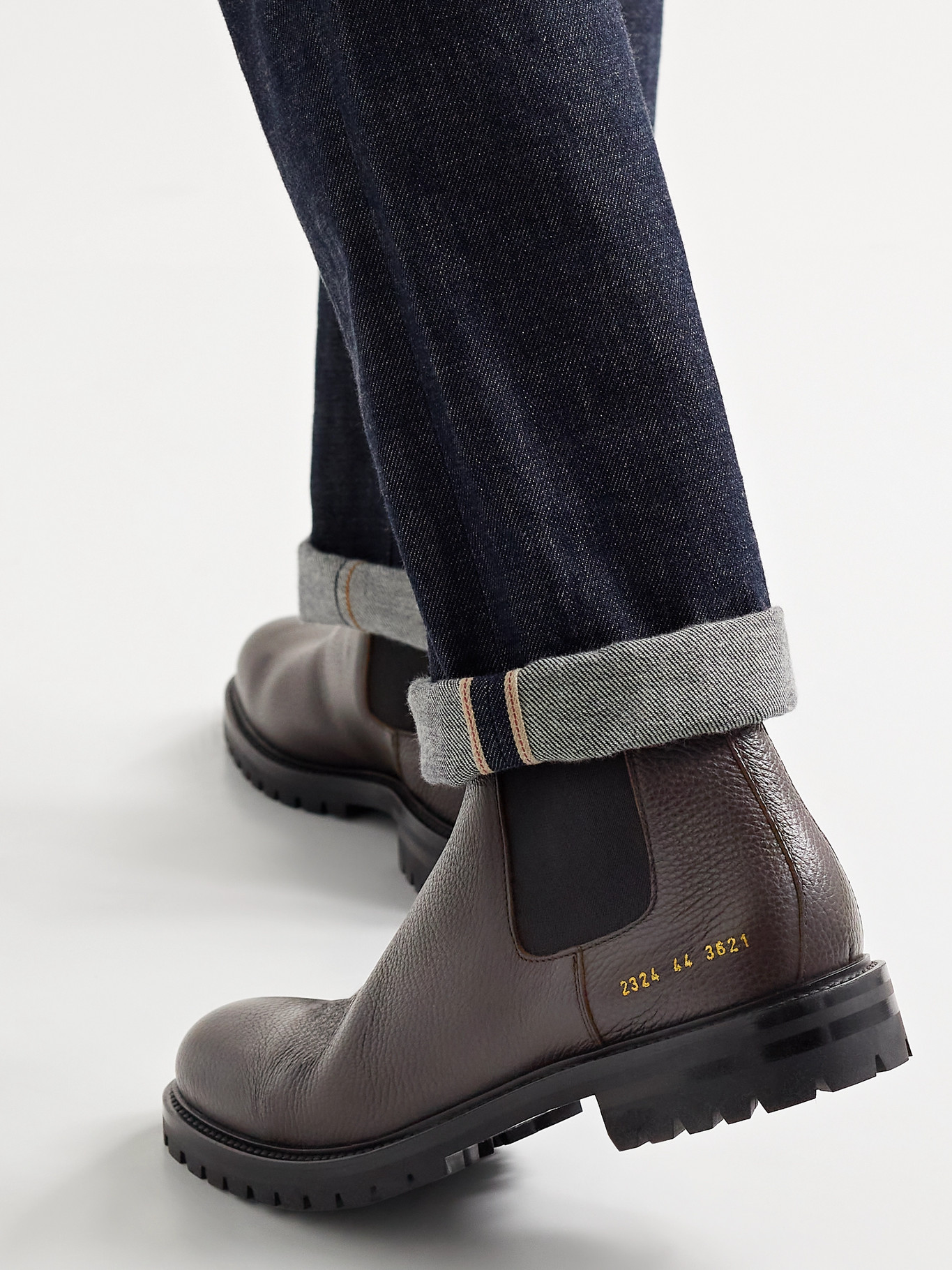Common Projects Full-Grain Leather Chelsea Boots In Brown 