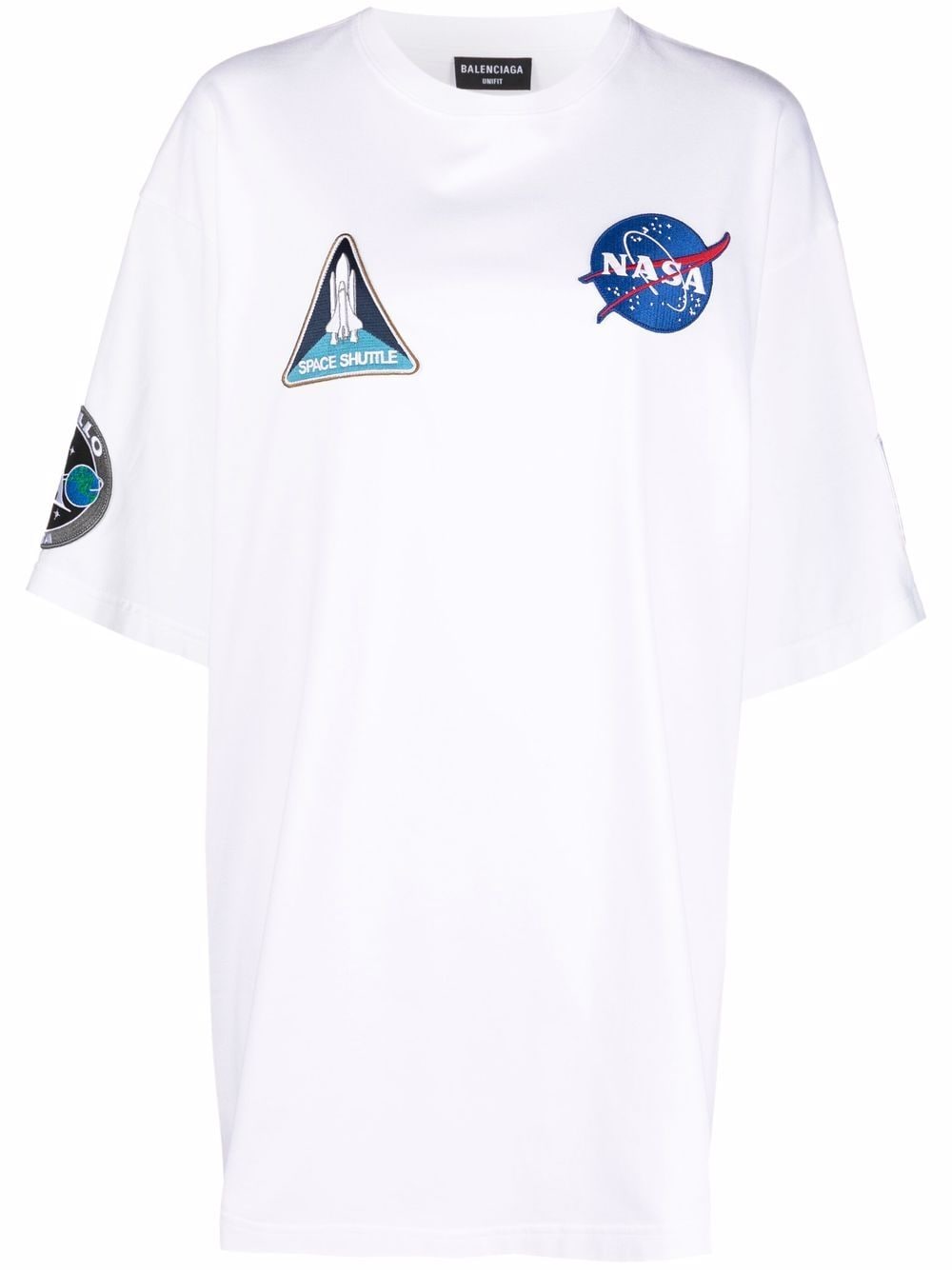 Balenciaga Space Multi-Patch T-Shirt - White | Editorialist