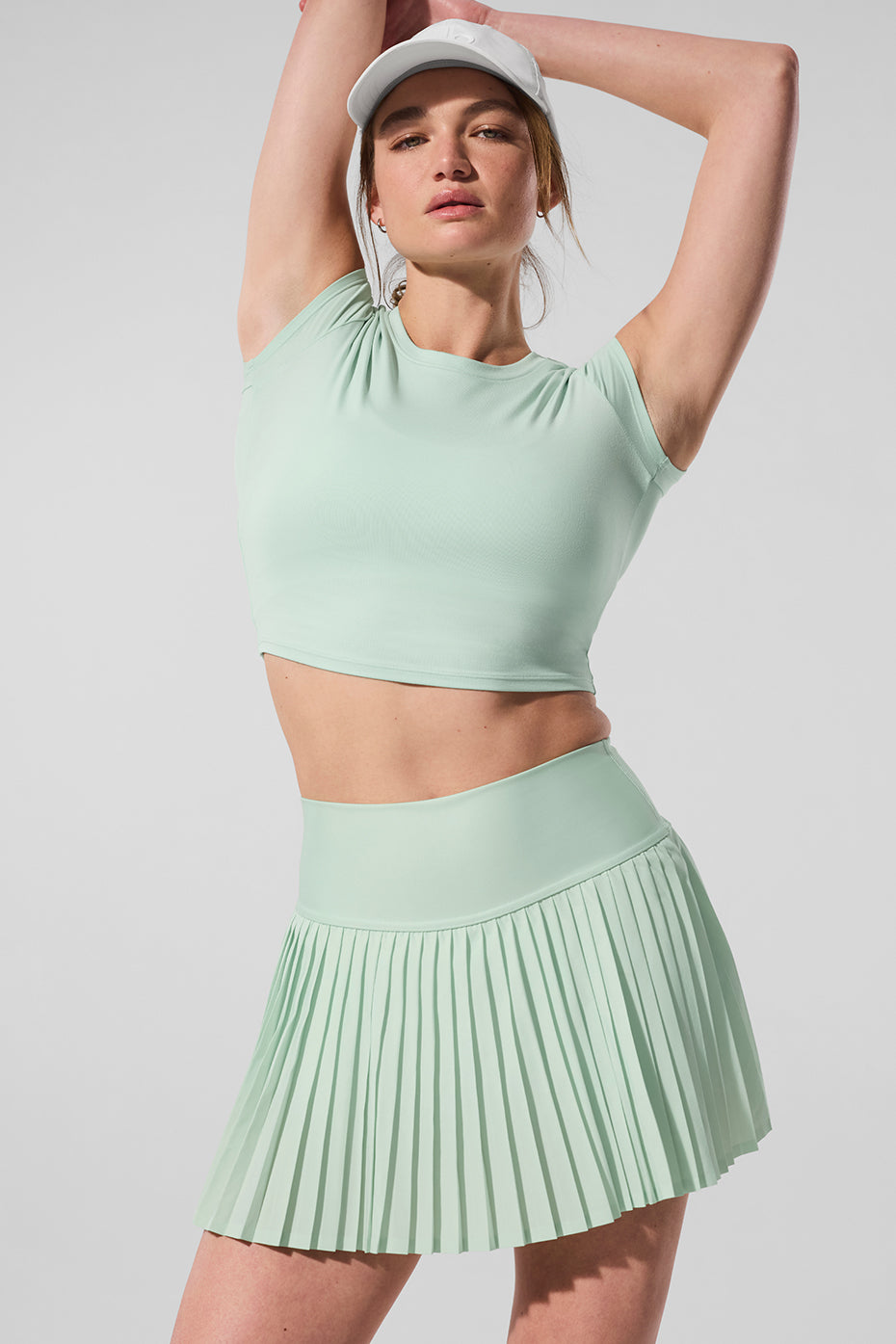 Alo Yoga Soft Crop Finesse Short Sleeve Top - Oatmeal Heather