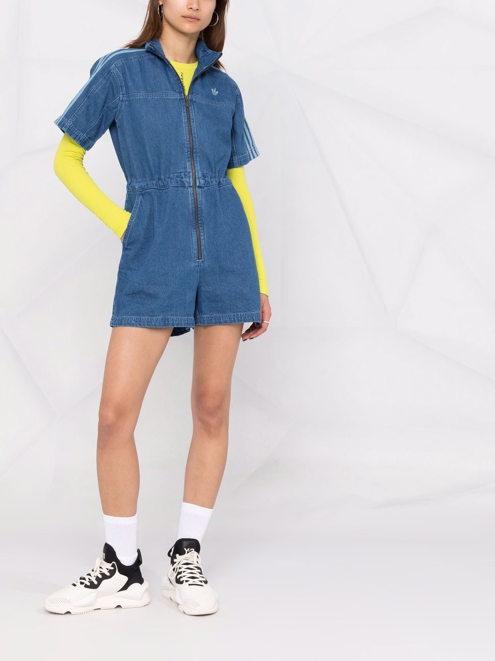 Adidas Adicolor Denim Jumpsuit In Blue - 23% Off | Editorialist