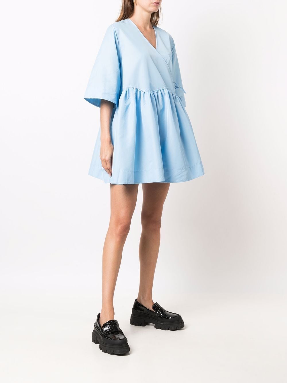 ganni wrap dress blue Wide-sleeves - Size:custom  size Banana Republic | Dresses inv-0 Size selections are European