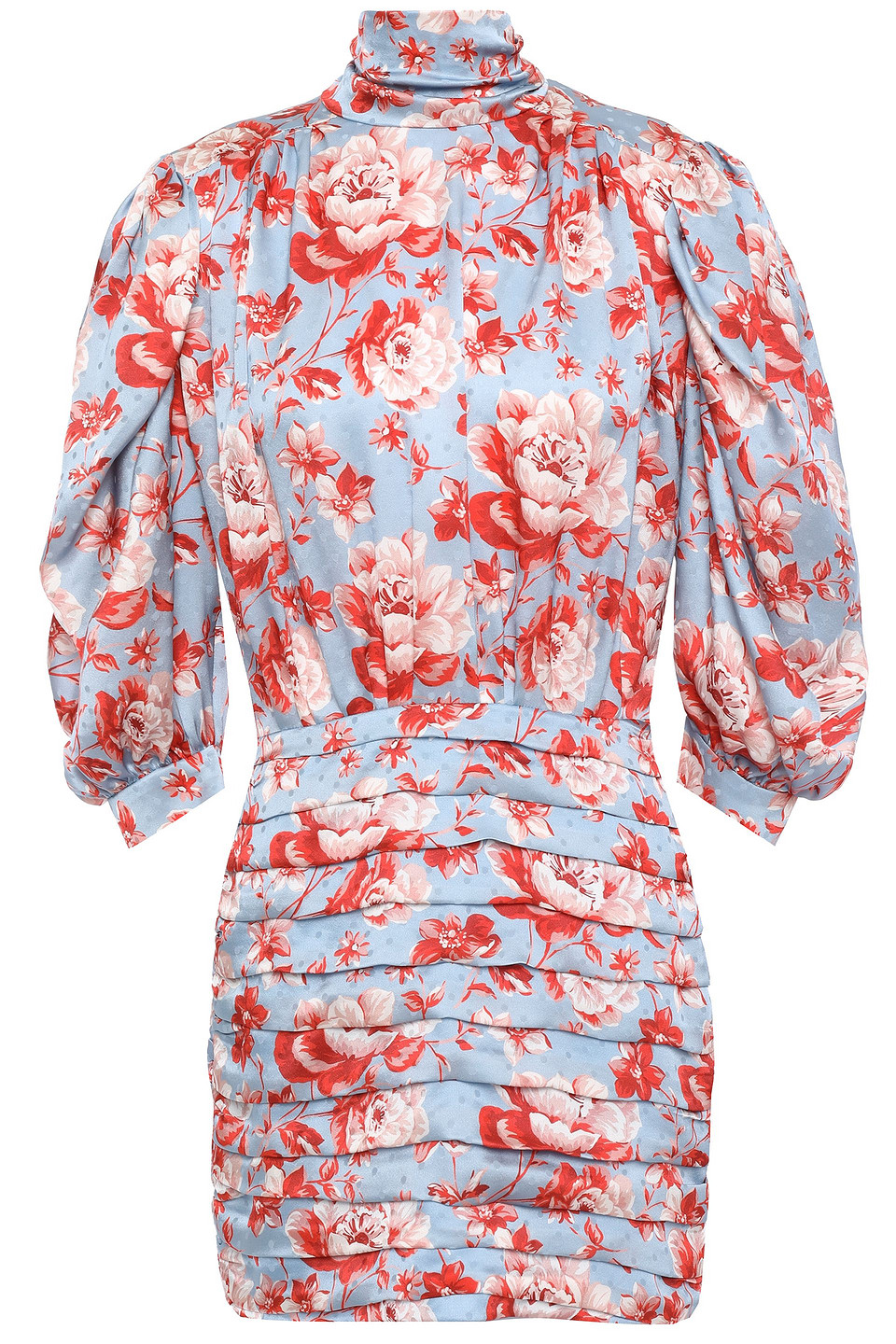 floral print silk satin jacquard mini dress by magda butrym MAGDA BUTRYM Draped floral-print jersey mini dress