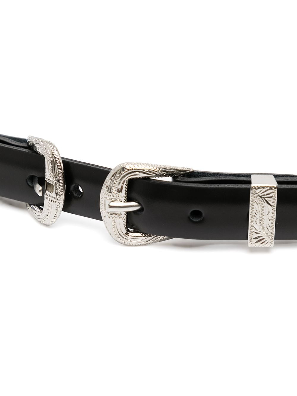 Toga Double Buckle Thin Belt - Black | Editorialist