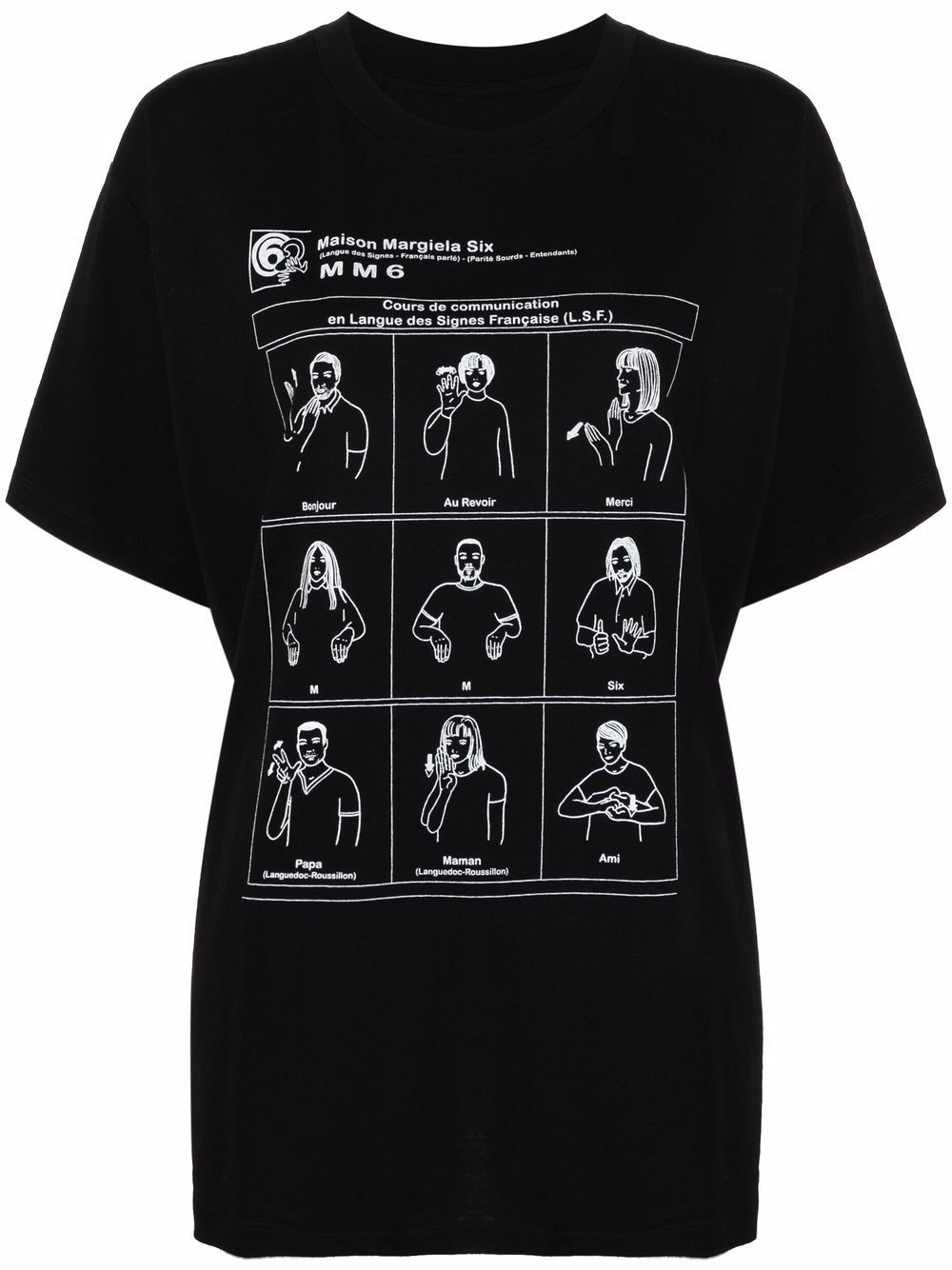Maison Margiela Language-Graphic Print T-Hirt In Black - 30% Off