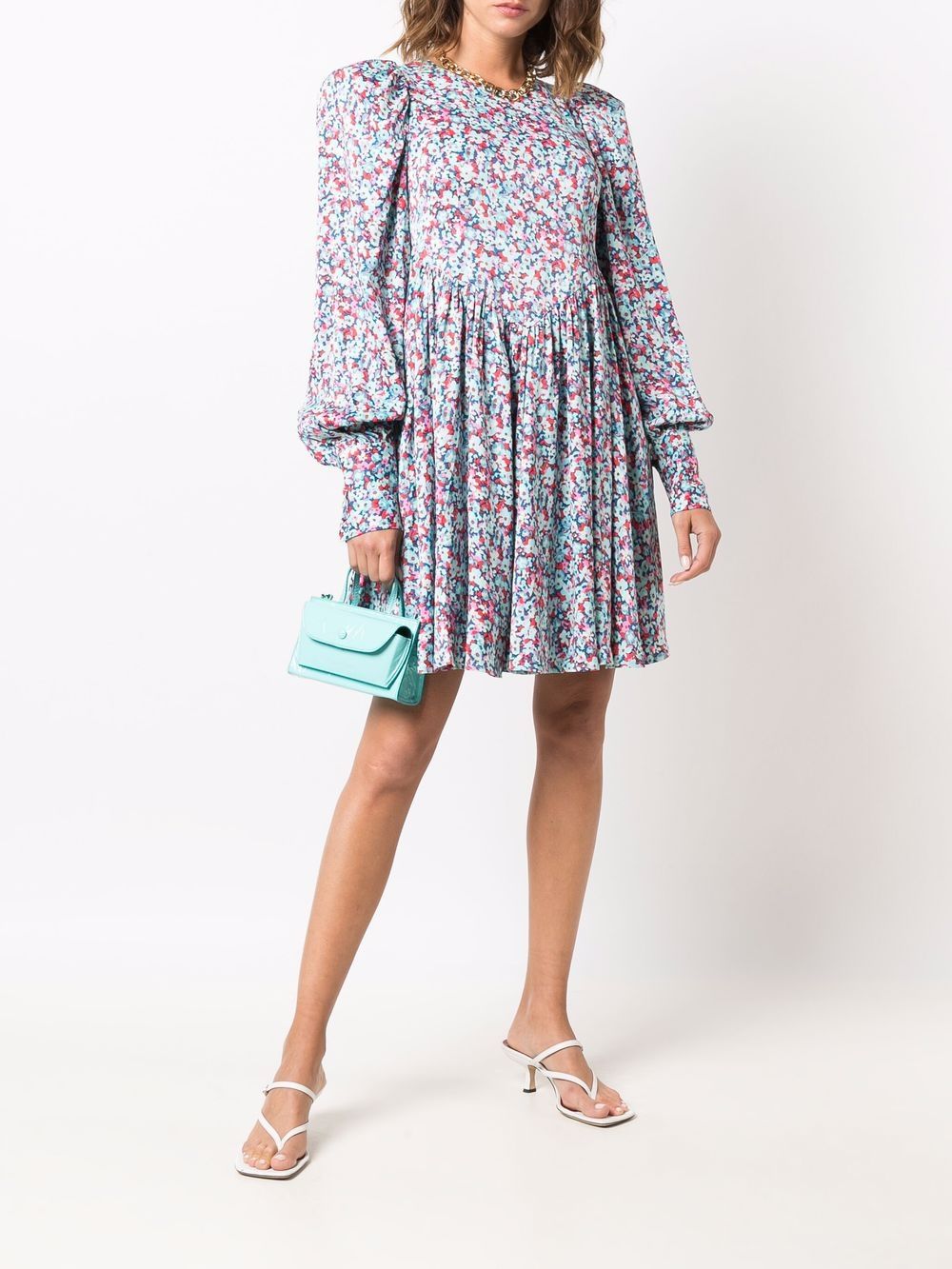 ROTATE BY BIRGER CHRISTENSEN Floral-Print Long-Sleeve Midi Dress