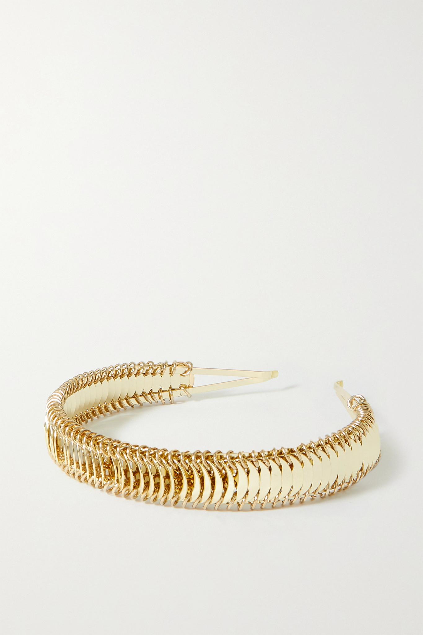 Paco Rabanne Black and Silver Metal Chainmail Headband Paco Rabanne Gold Metal Headband - Gold Hair Accessories  main image 3