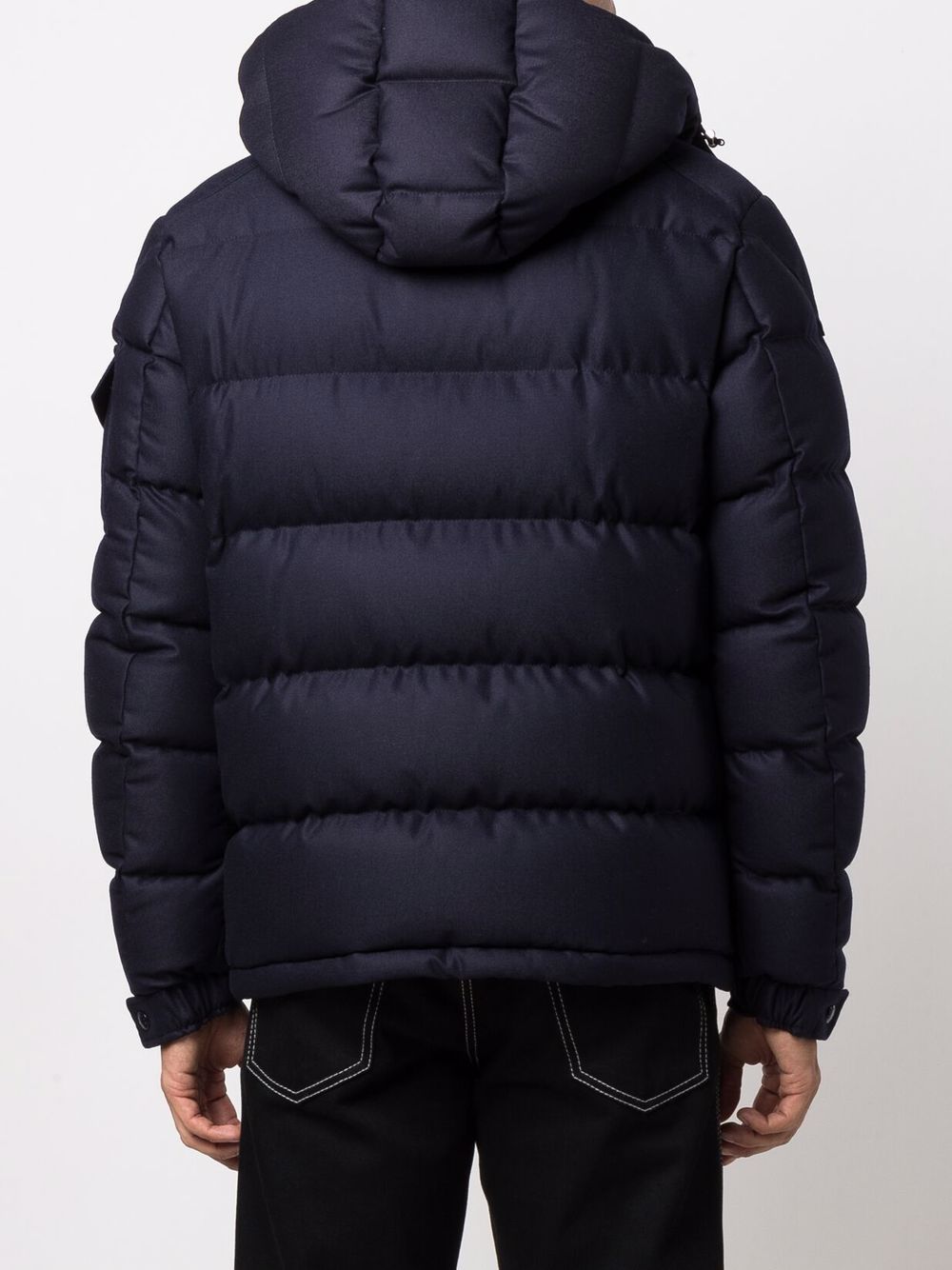MONCLER モランデレス ネイビー Moncler Montgenevre Wool Flannel Padded Hooded Jacket | Saks Fifth