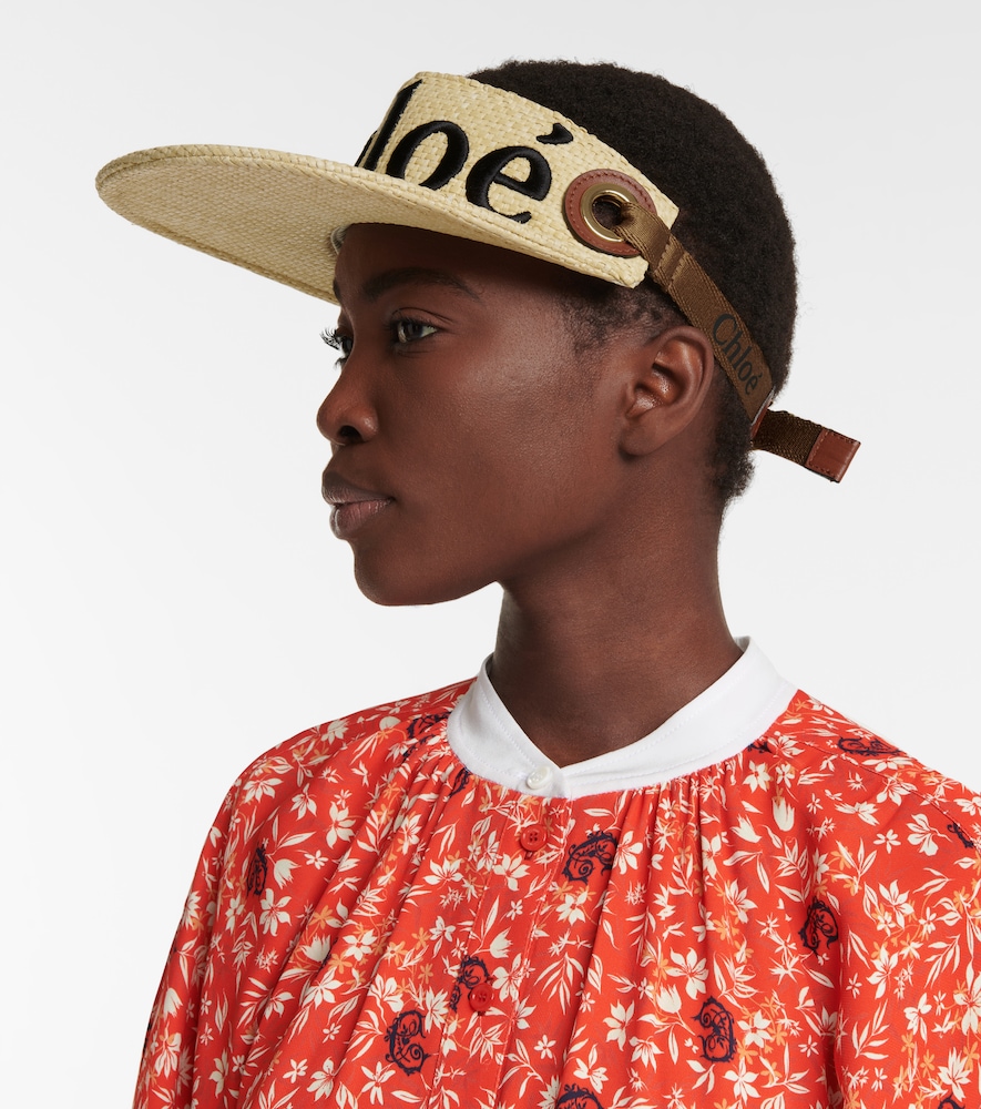 Chloé Woody Raffia Visor In Beige - 20% Off | Editorialist