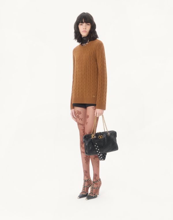 VALENTINO VALENTINO Crepe Couture Shorts with V Gold Detail