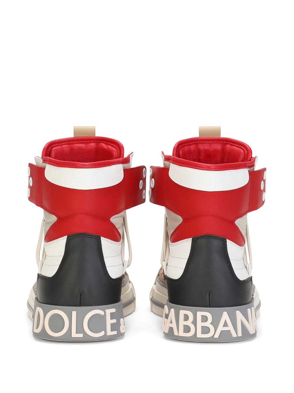 Dolce & Gabbana 2.Zero Panelled High-Top Sneakers In White - 40