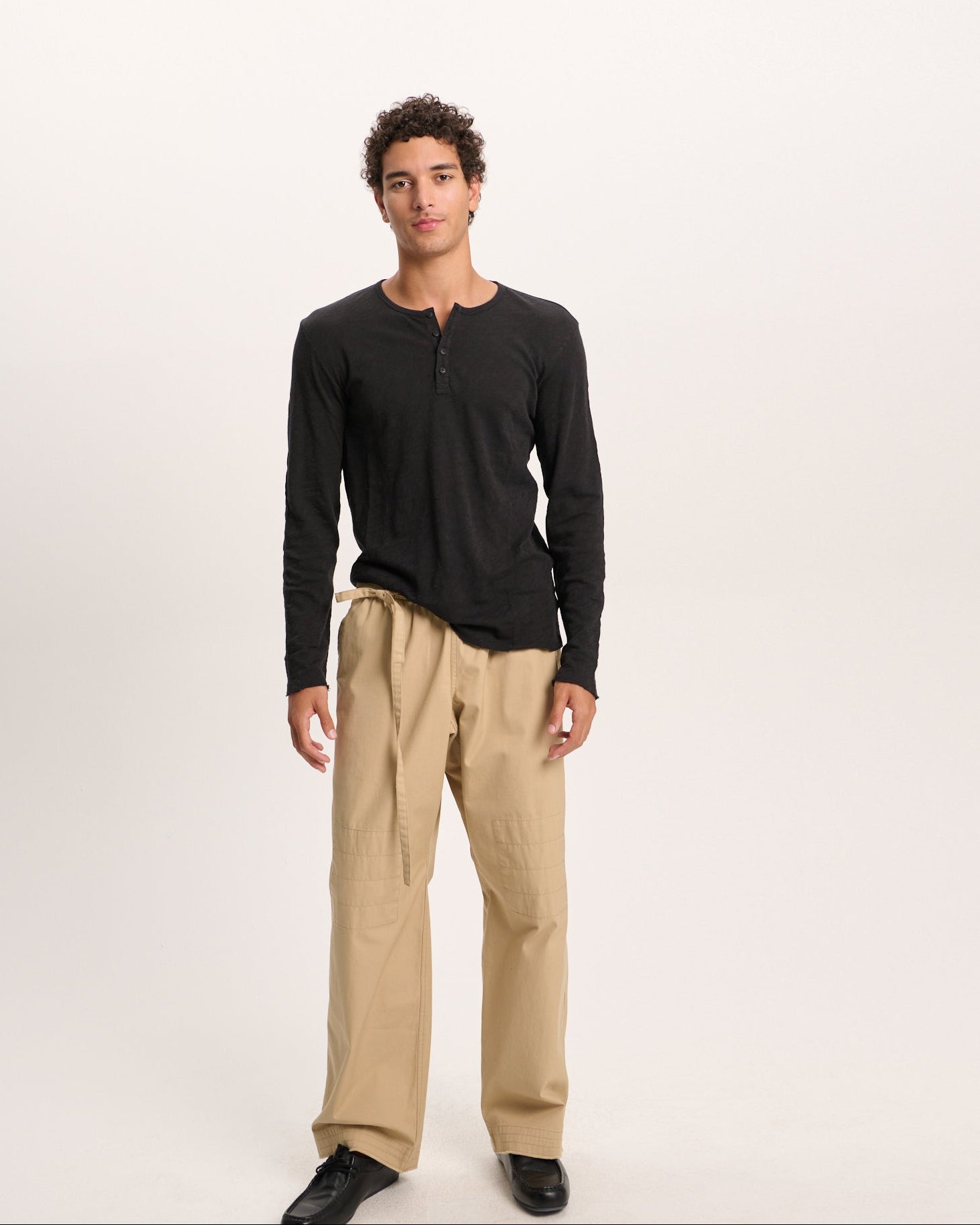 ATM ANTHONY THOMAS MELILLO men's slub jersey destroyed wash henley top